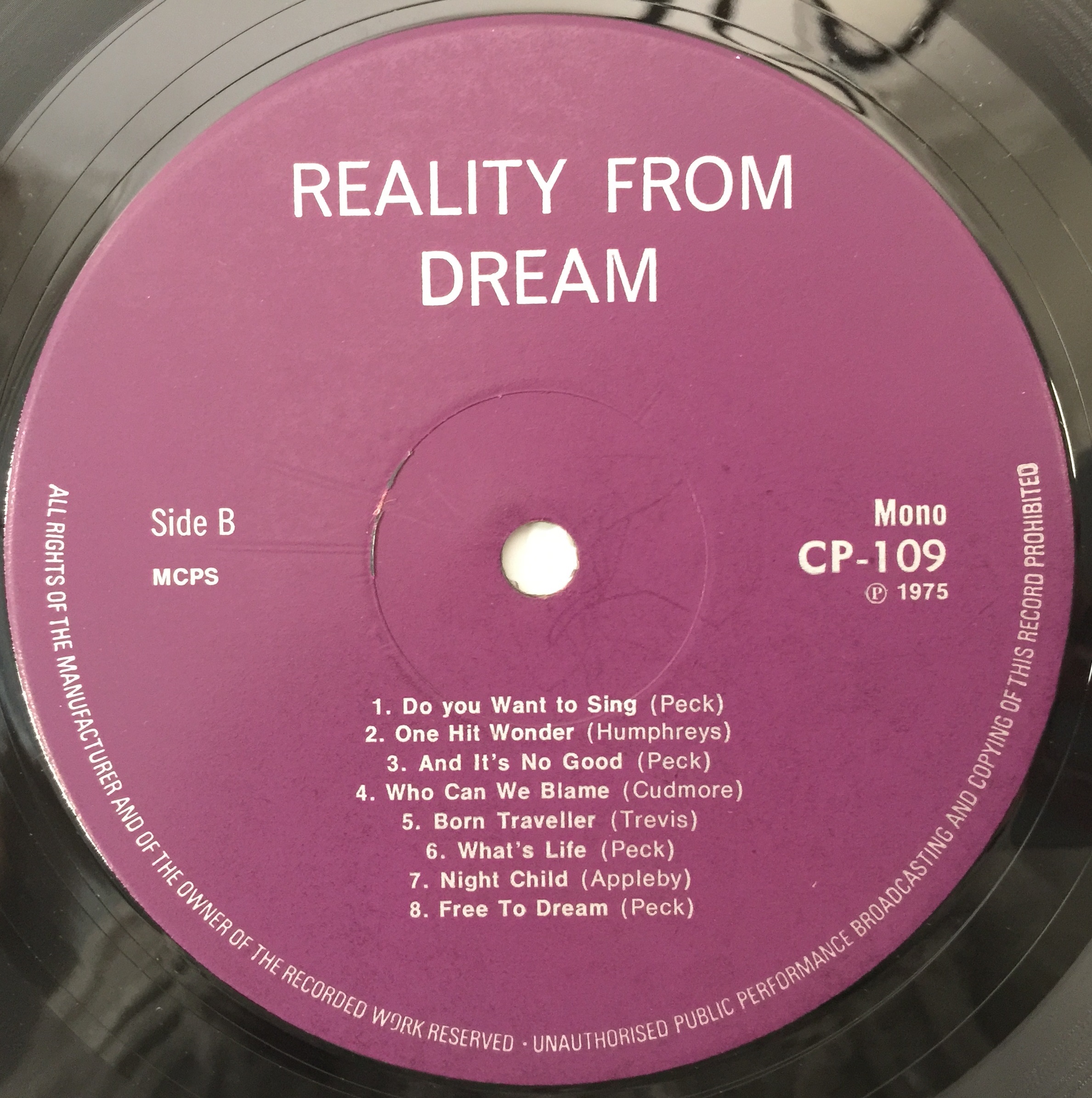 Lot 89 - REALITY FROM DREAM - REALITY FROM DREAM LP