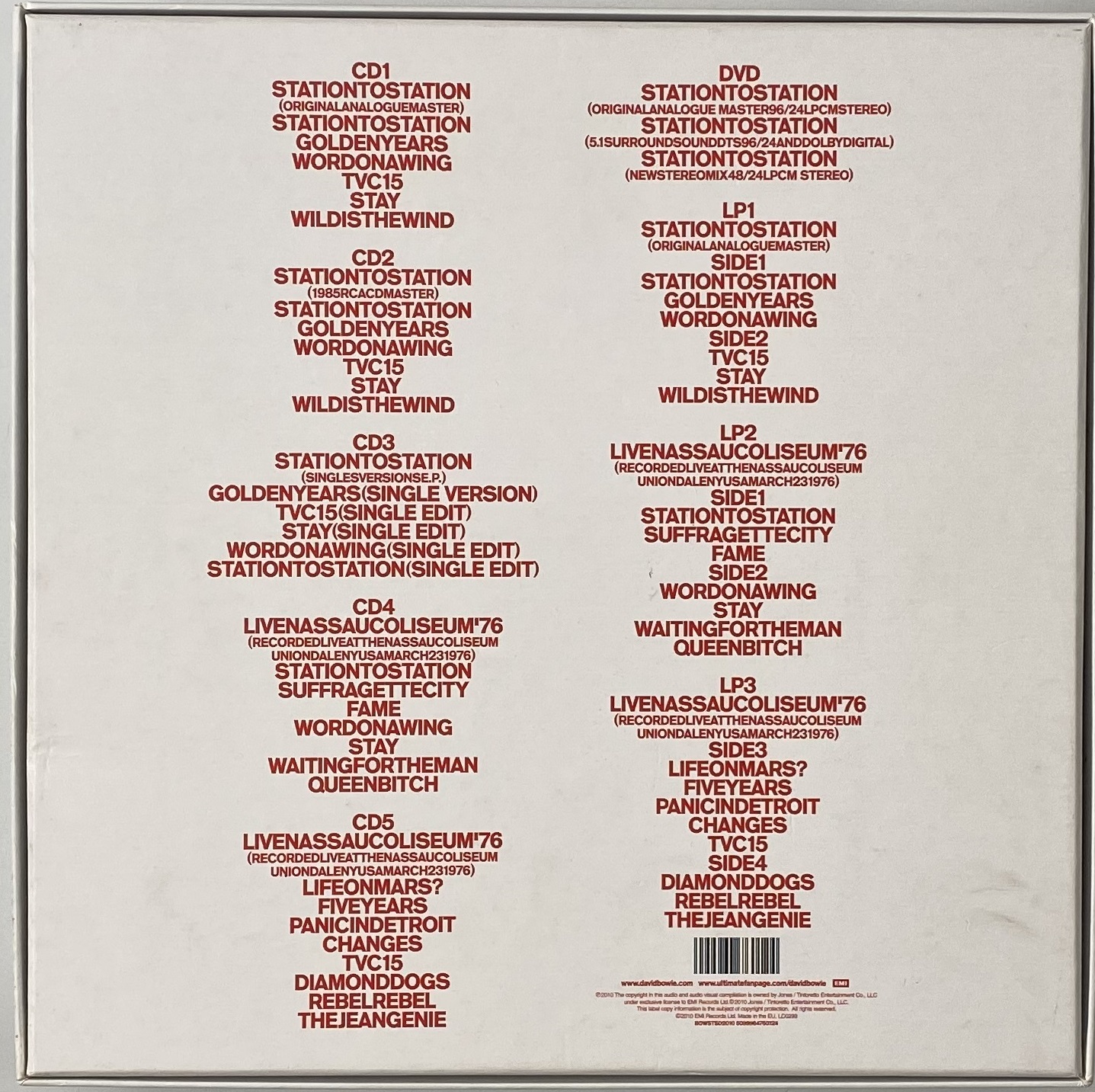 Lot 1157 - DAVID BOWIE - STATION TO STATION - DELUXE