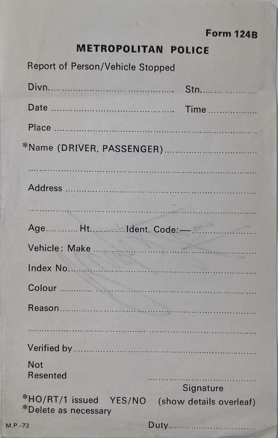 Lot 423 - THE BEATLES - POLICE FORM SIGNED BY RINGO