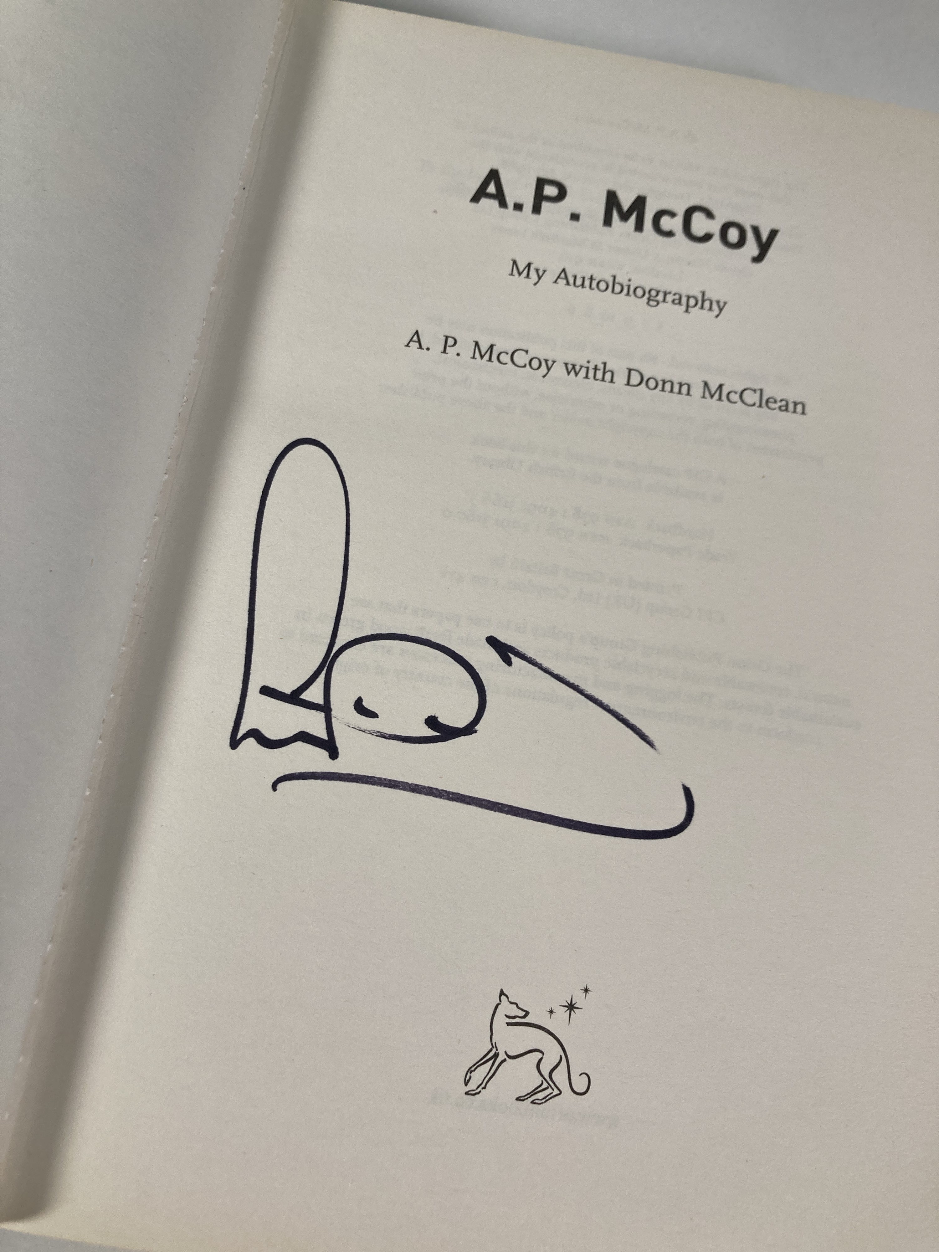 Lot 60 - SIGNED SPORTING MEMORABILIA - AP MCCOY