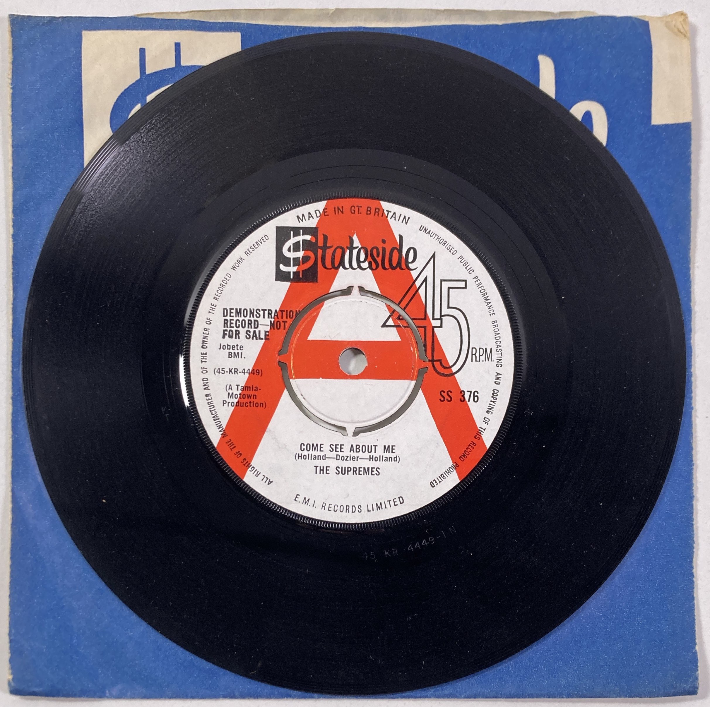 Lot 13 - THE SUPREMES - COME SEE ABOUT ME (DEMO - SS