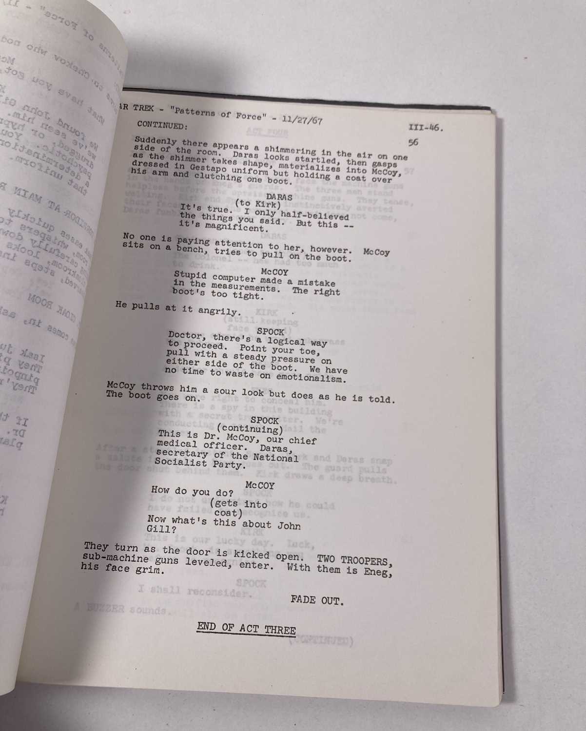 Lot 229 - STAR TREK - PATTERNS OF FORCE - ORIGINAL