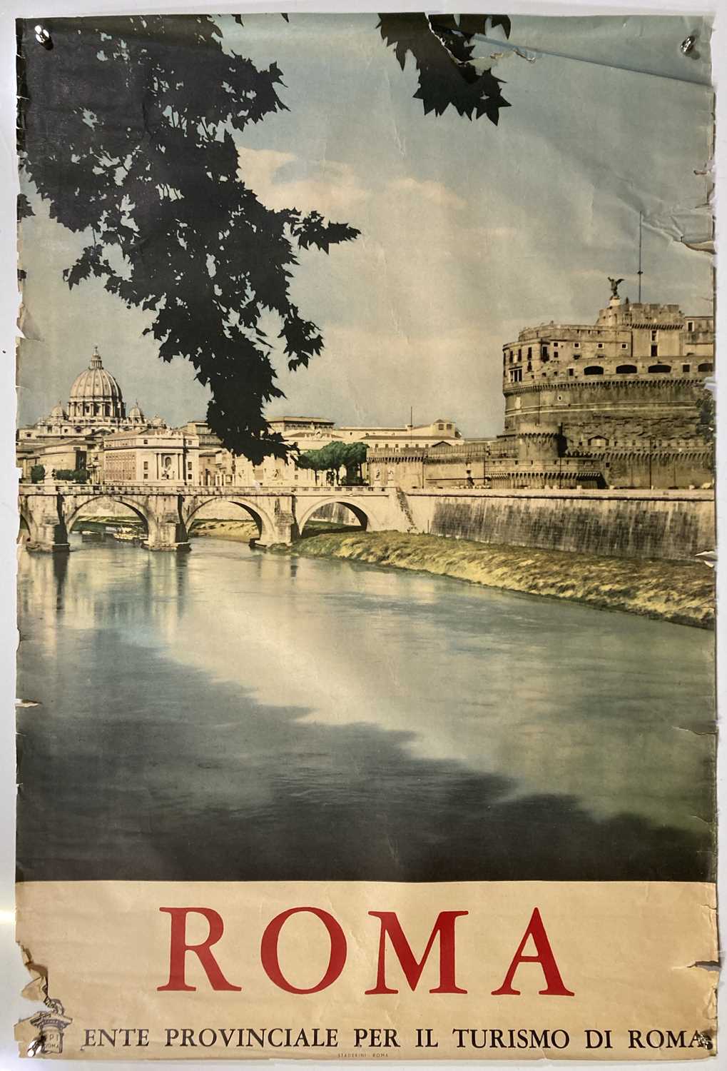 Lot 217 - TRAVEL POSTER - ORIGINAL C 1950S ROME POSTER.