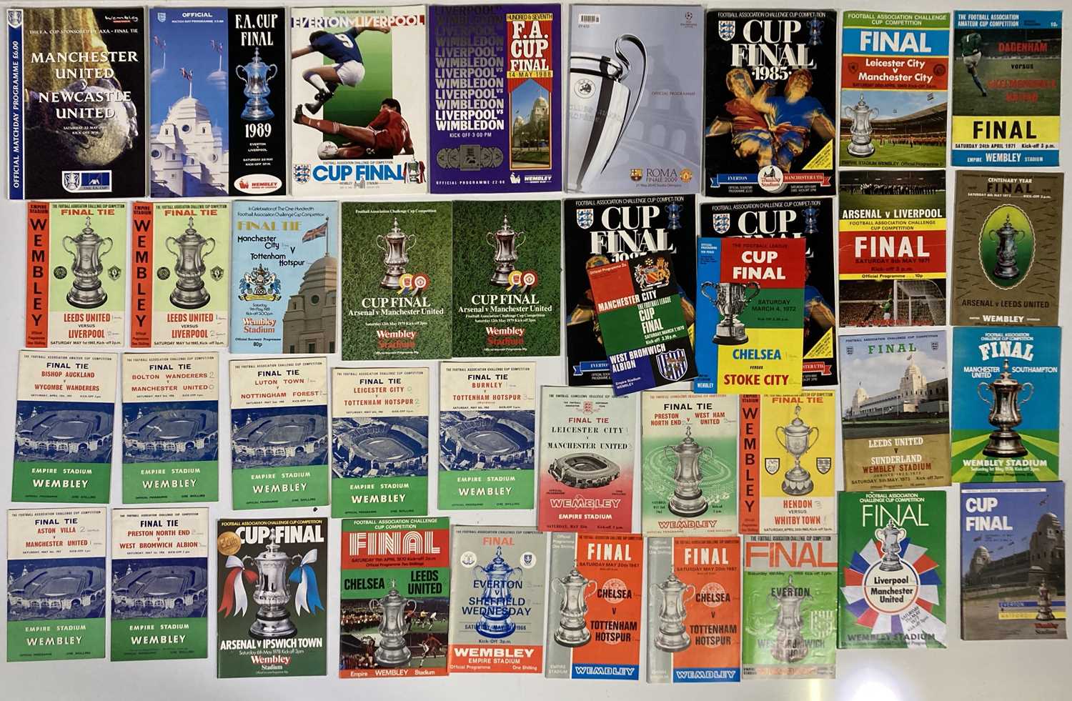 Lot 32 - 38 CUP FINAL FINAL FOOTBALL PROGRAMMES.