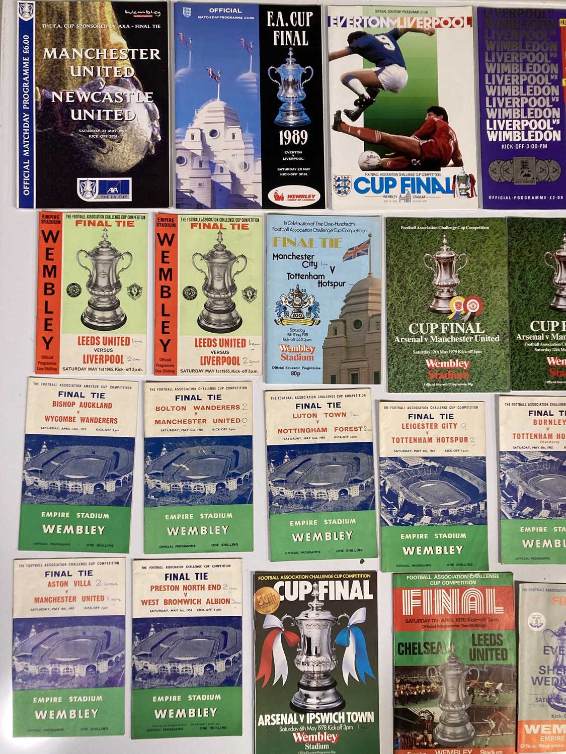 Lot 32 - 38 CUP FINAL FINAL FOOTBALL PROGRAMMES.