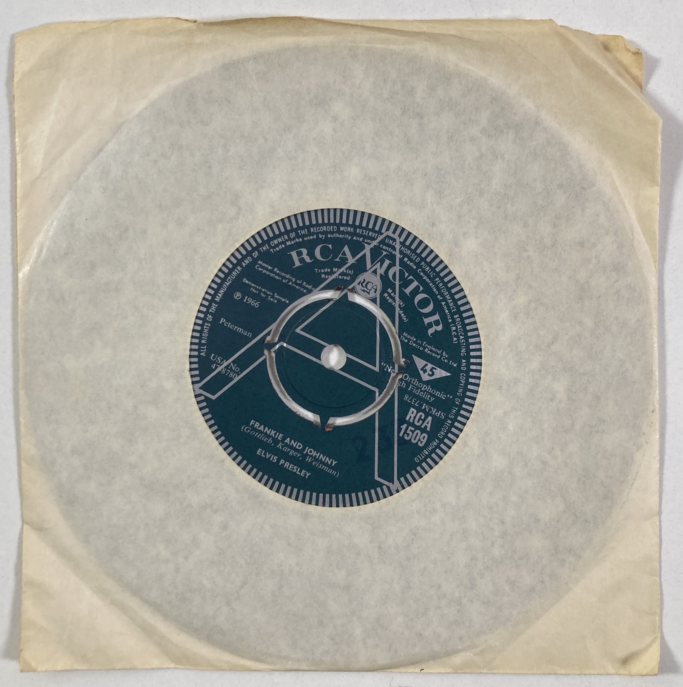 Lot 252 - ELVIS PRESLEY - ORIGINAL UK RCA VICTOR 7"