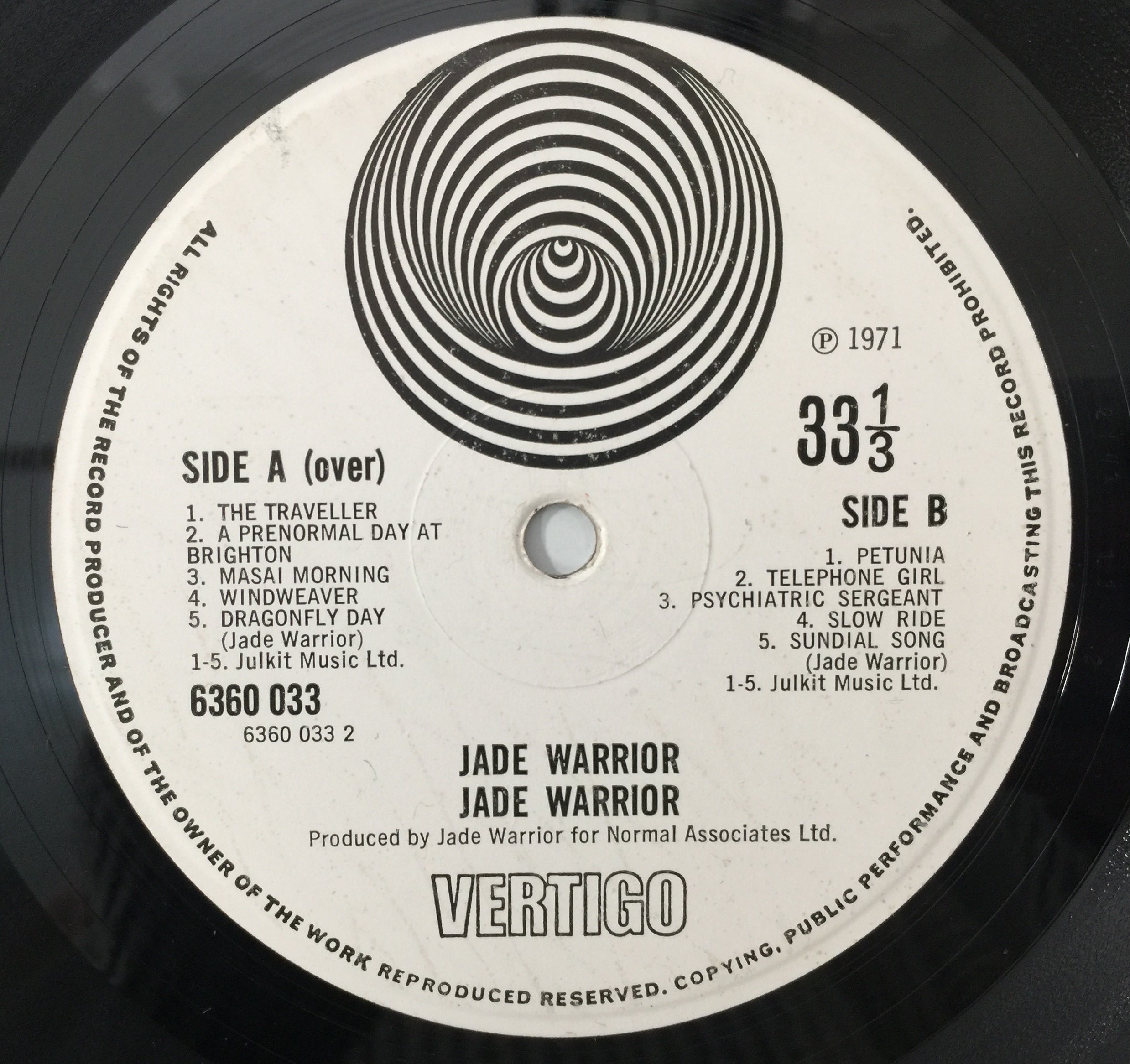 Lot 146 - JADE WARRIOR - S/T LP (UK OG - VERTIGO SWIRL