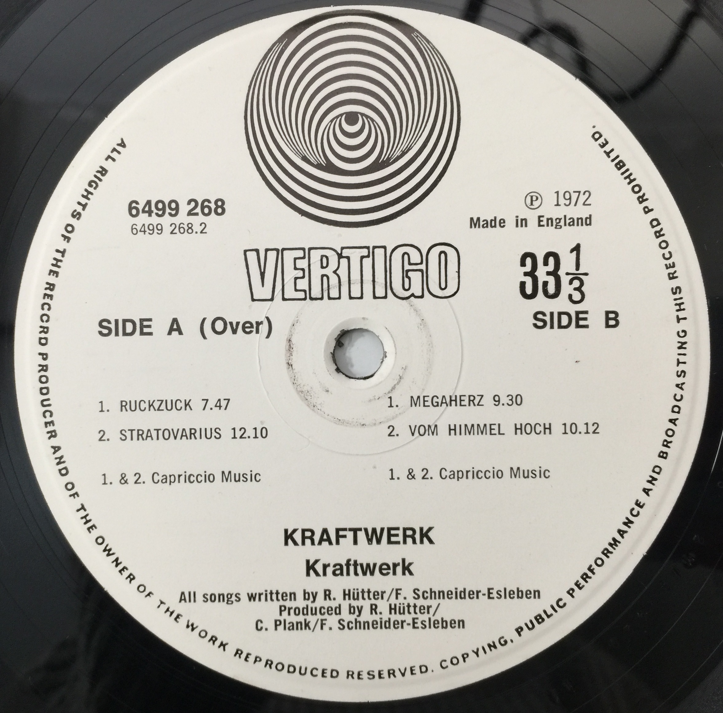 Lot 147 - KRAFTWERK - S/T LP (UK VERTIGO SWIRL - 6499