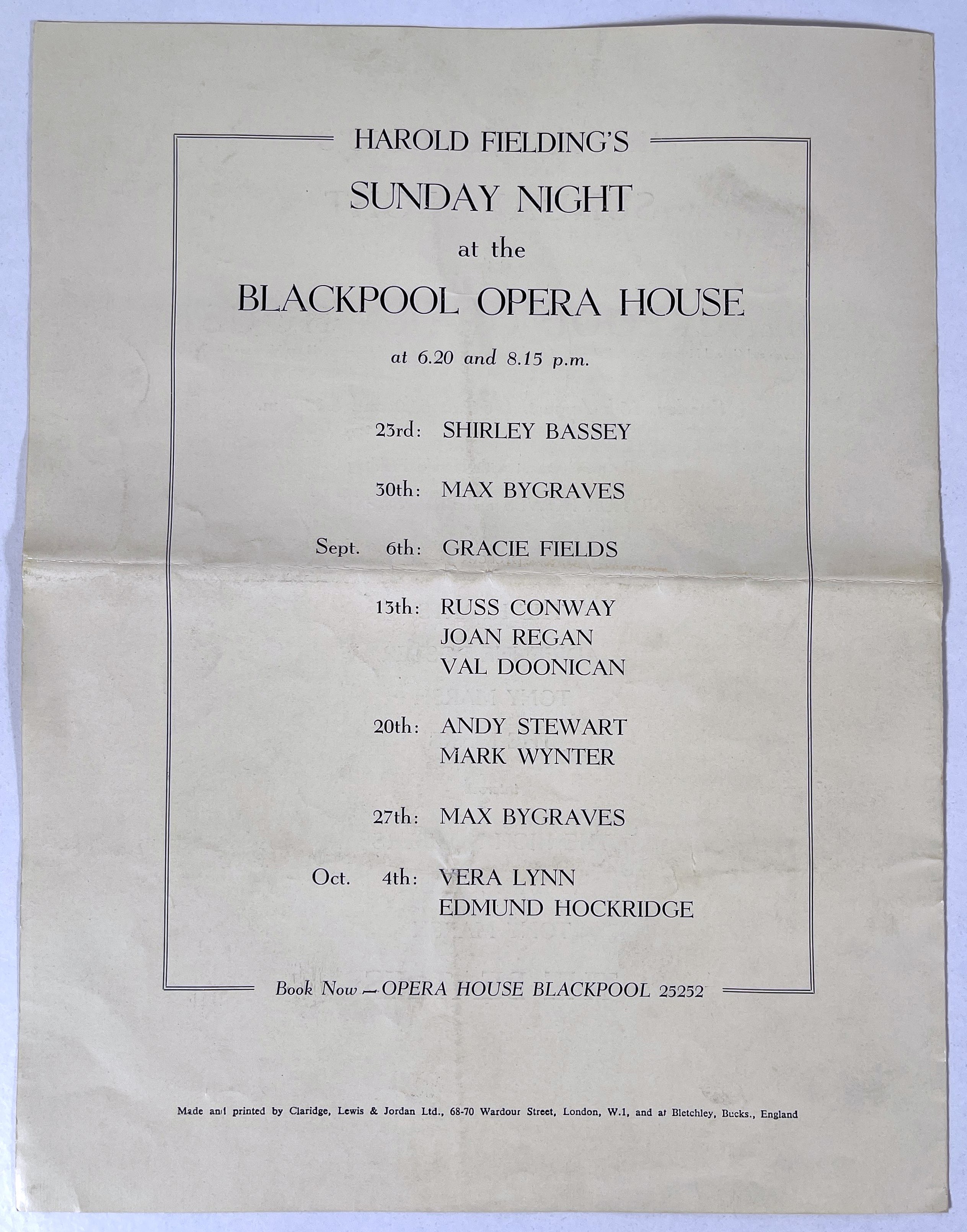 Lot 370 - THE BEATLES - A BLACKPOOL CONCERT PROGRAMME
