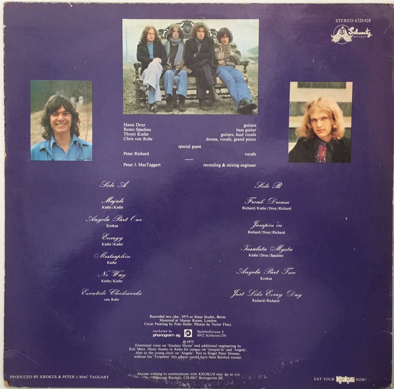 Lot 333 - KROKUS - S/T LP (SWISS OG - SCHNOUTZ RECORDS