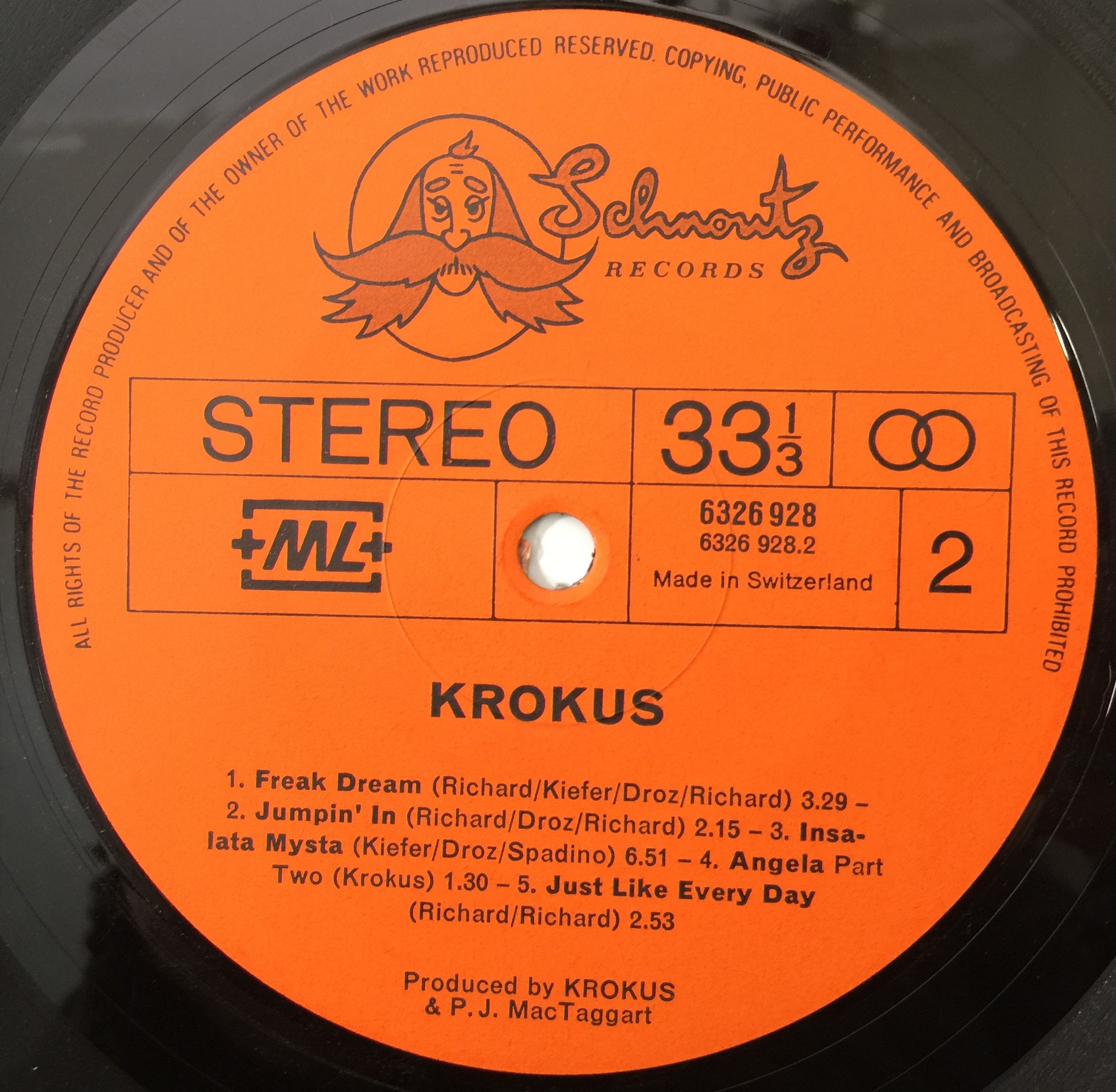 Lot 333 - KROKUS - S/T LP (SWISS OG - SCHNOUTZ RECORDS