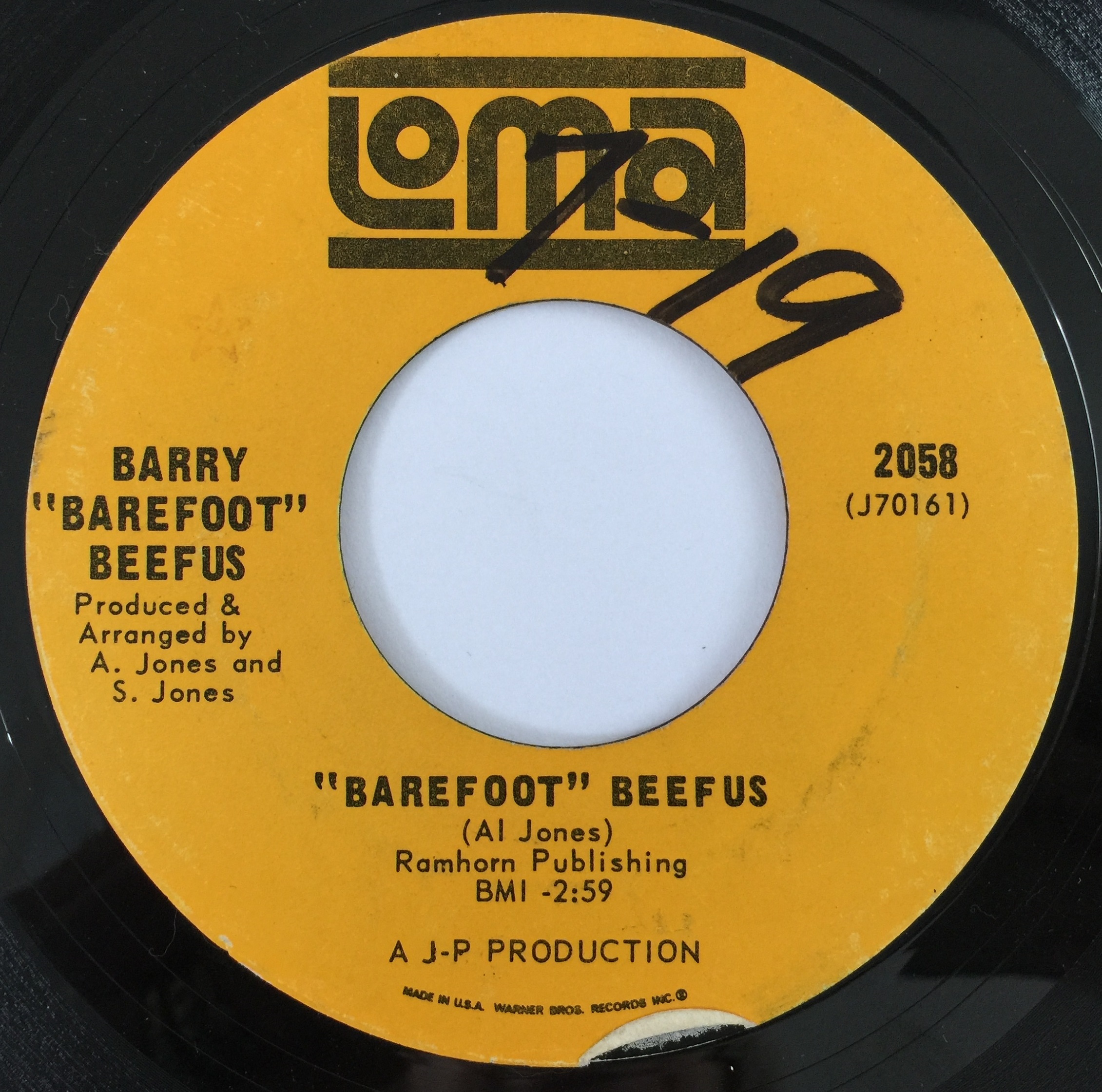 Lot 5 - BARRY "BAREFOOT" BEEFUS - GO AHEAD ON BABY/