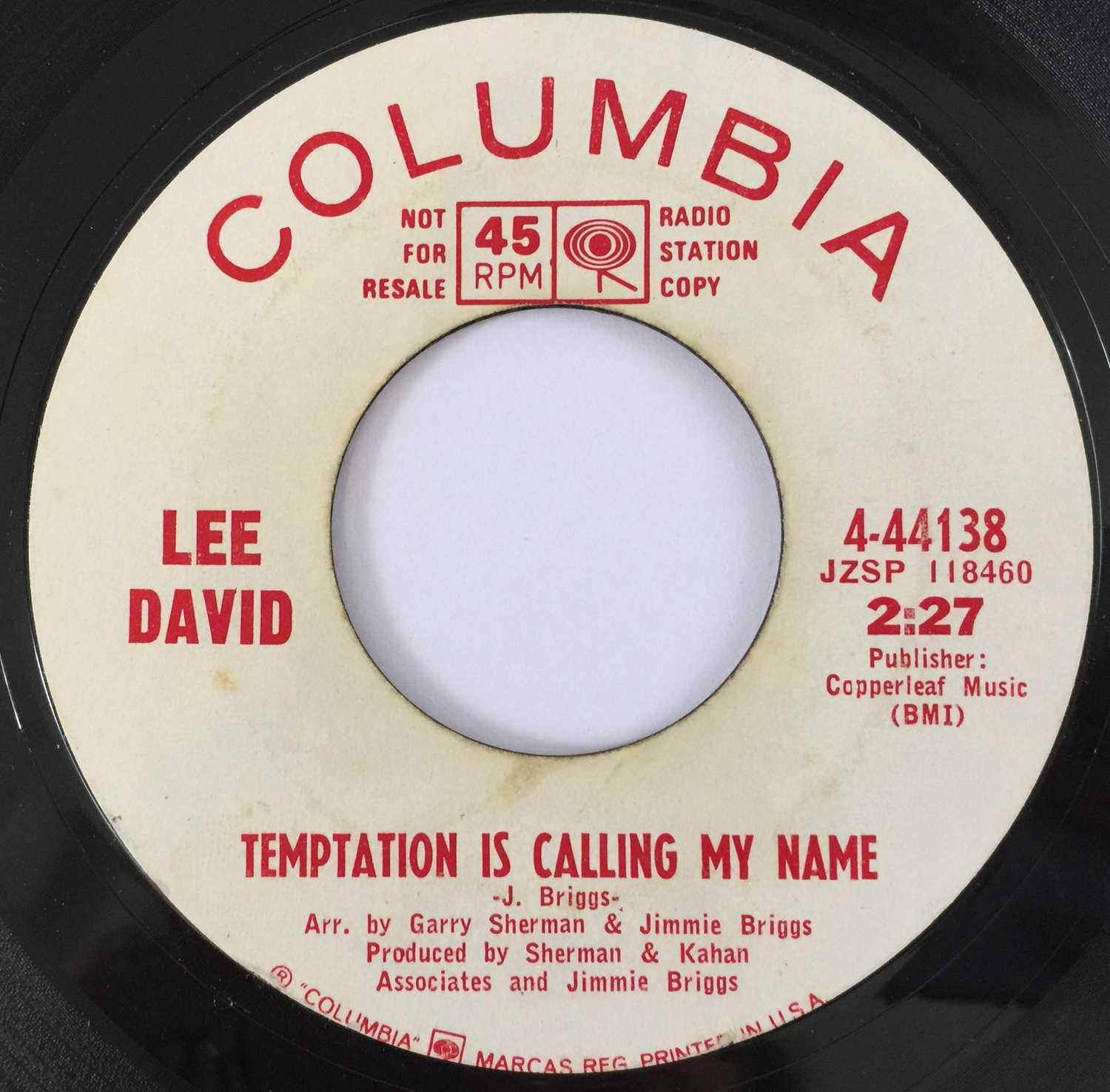 Lot 143 - LEE DAVID - TEMPTATION IS CALLING MY NAME