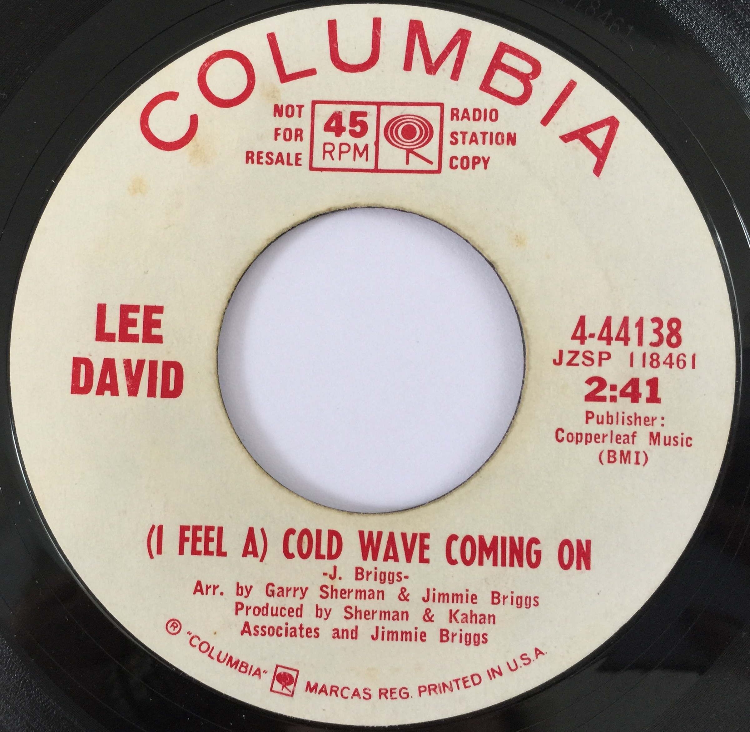 Lot 143 - LEE DAVID - TEMPTATION IS CALLING MY NAME