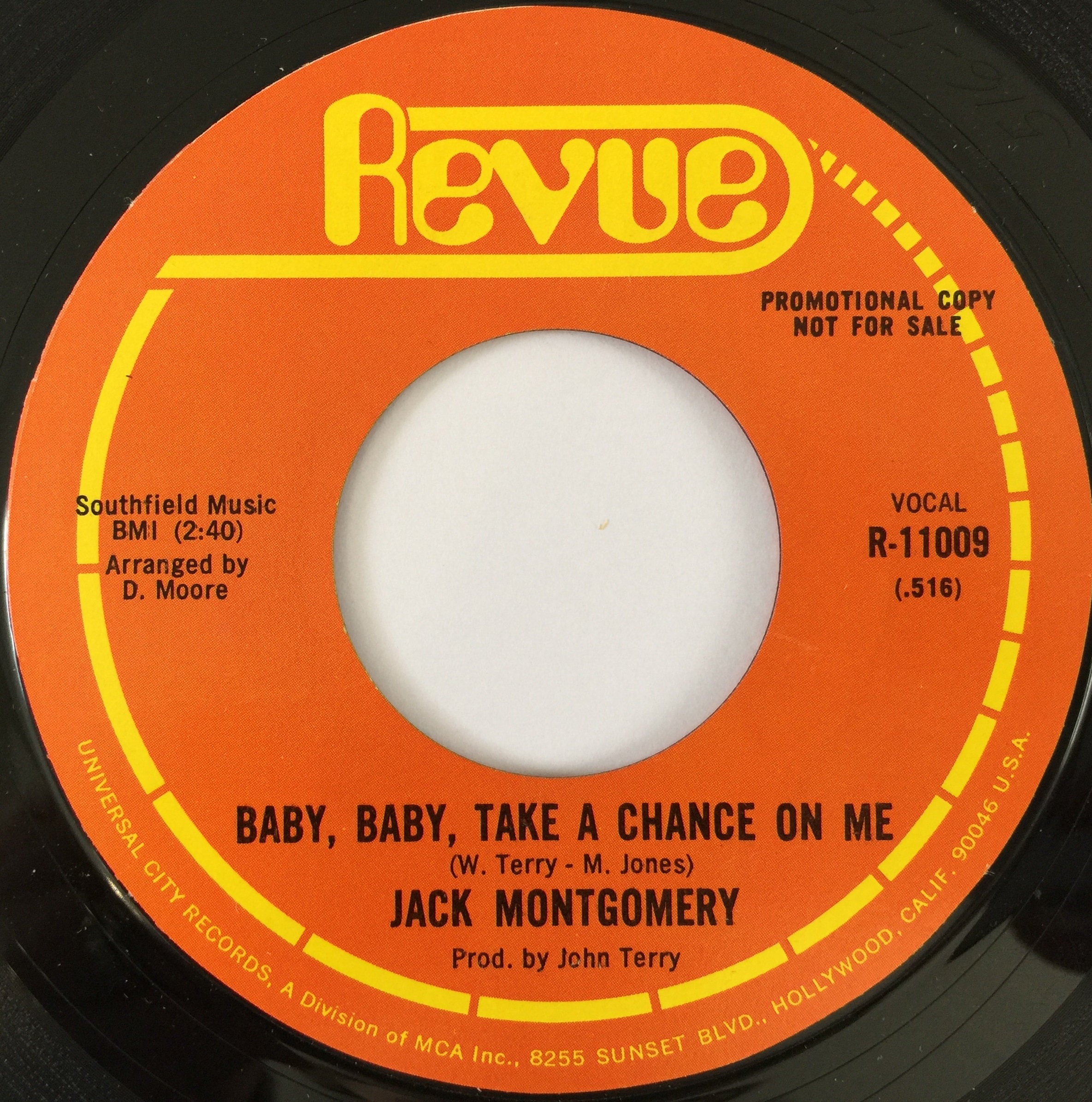 Lot 30 - JACK MONTGOMERY - BABY, BABY, TAKE A CHANCE
