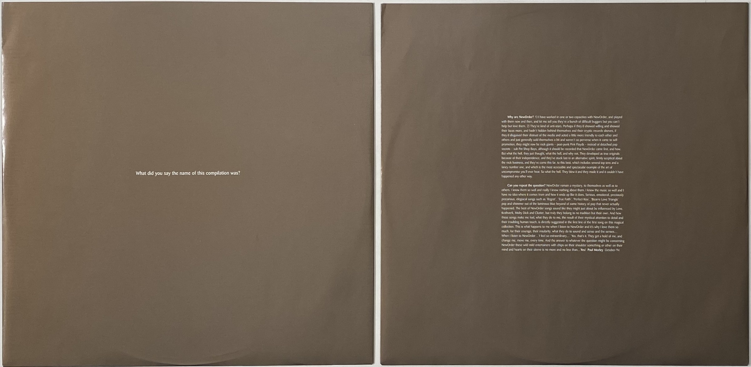 Lot 285 - NEW ORDER - THE BEST OF LP (1994 OG - LONDON