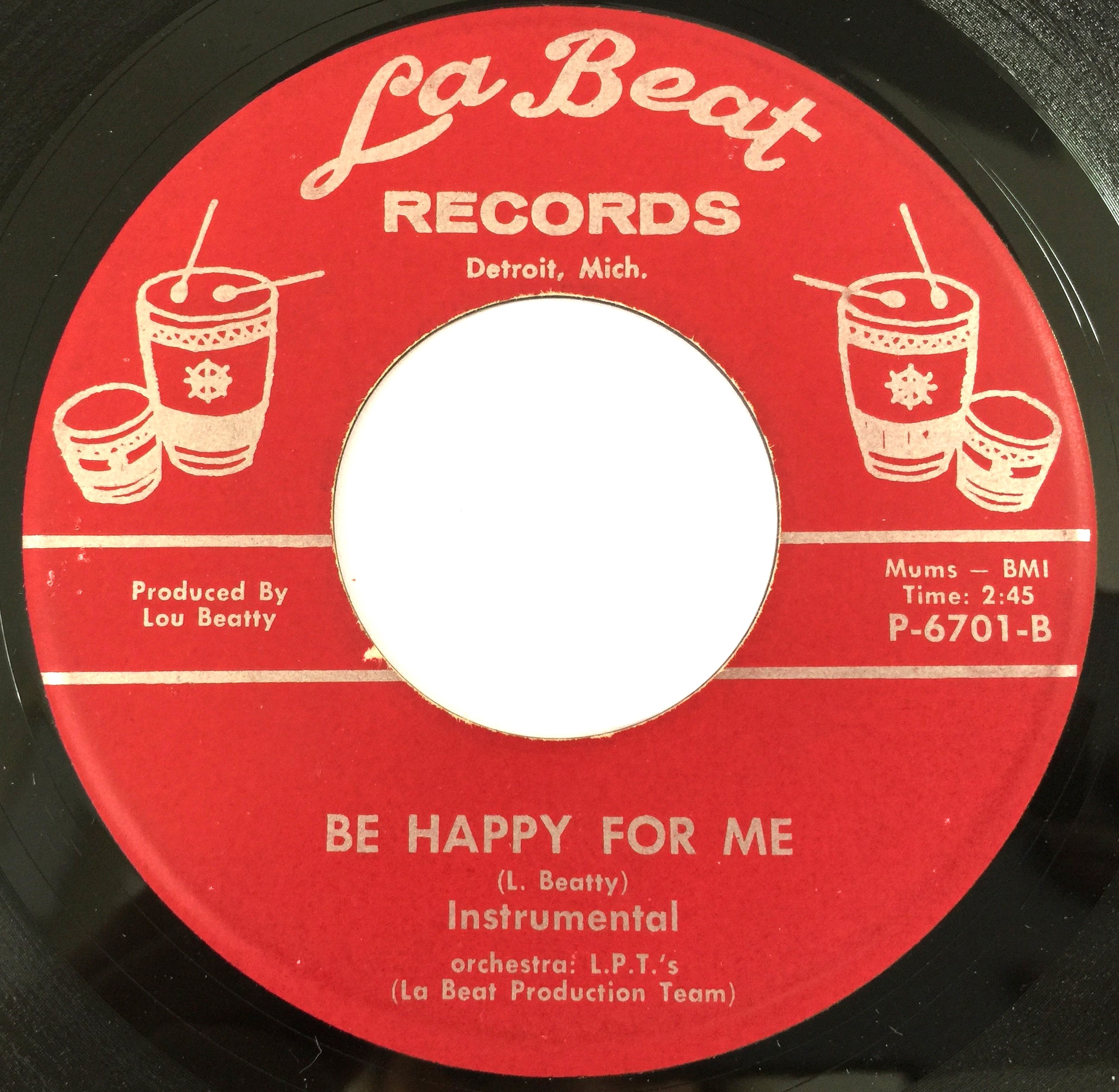 Lot 176 - THE MASQUERADERS - BE HAPPY FOR ME 7" (LA