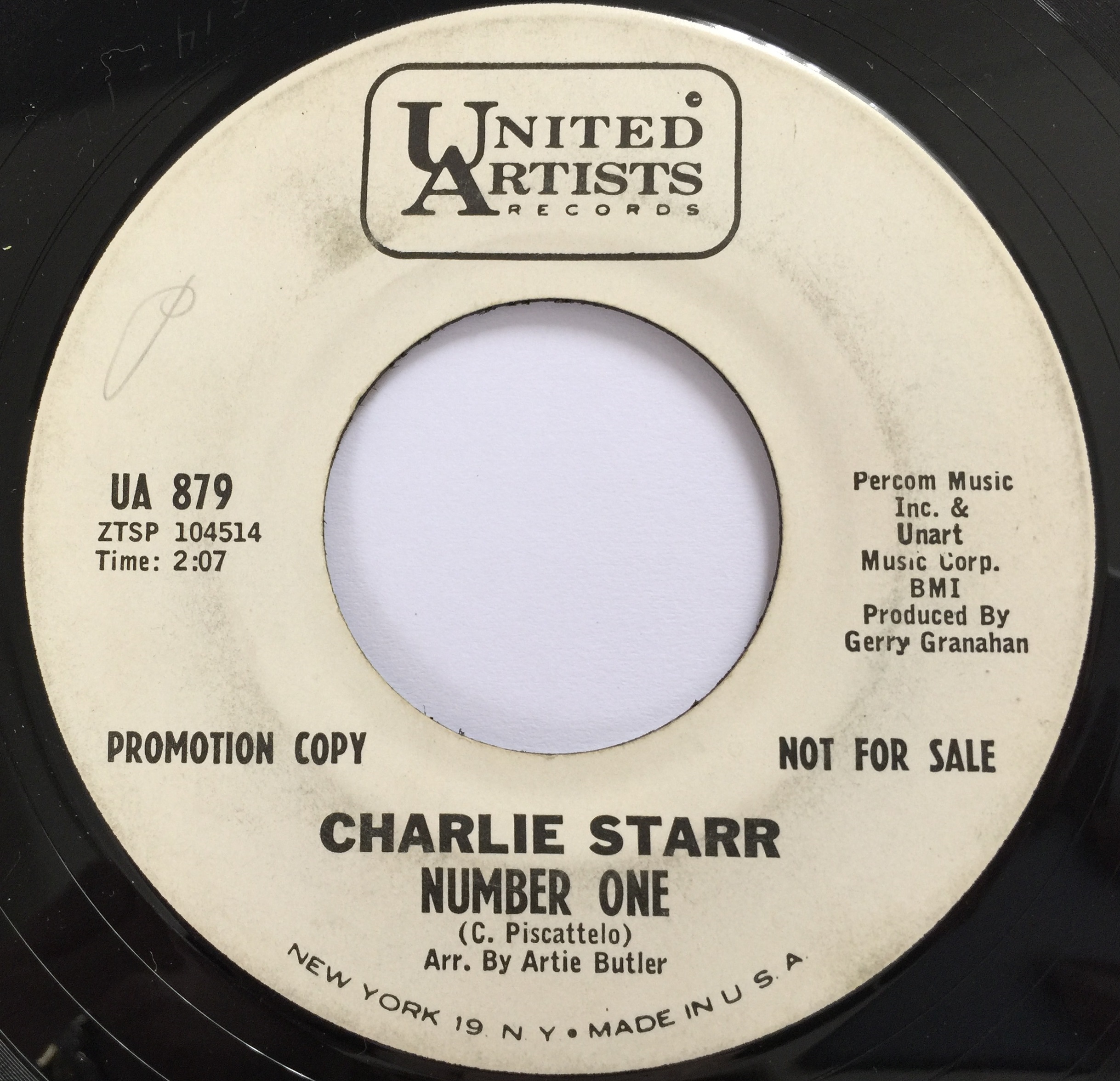 Lot 206 - CHARLIE STARR - GONE / NUMBER ONE 7" (PROMO,