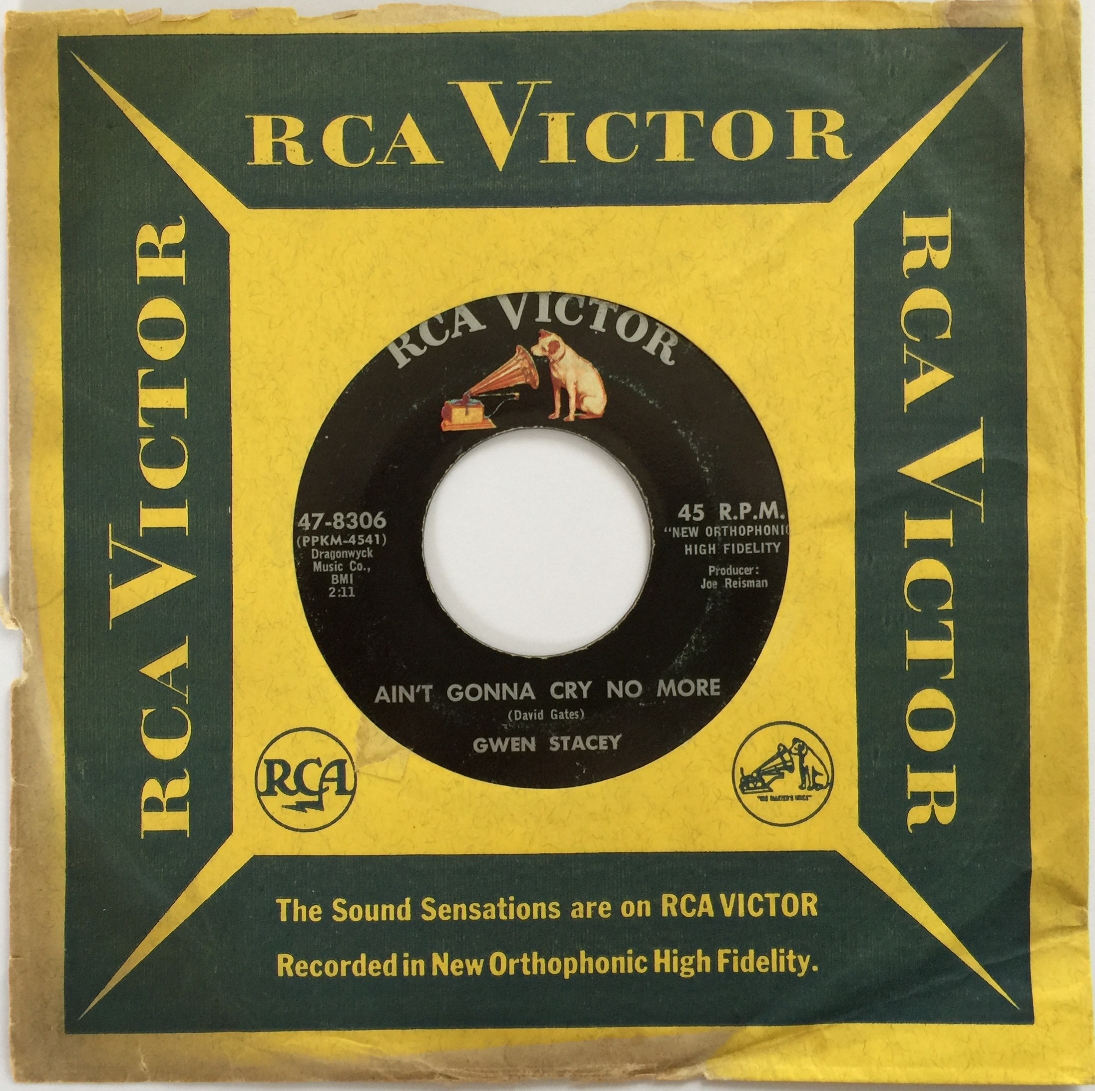 Lot 211 - GWEN STACEY - AIN'T GONNA CRY NO MORE / GIVE