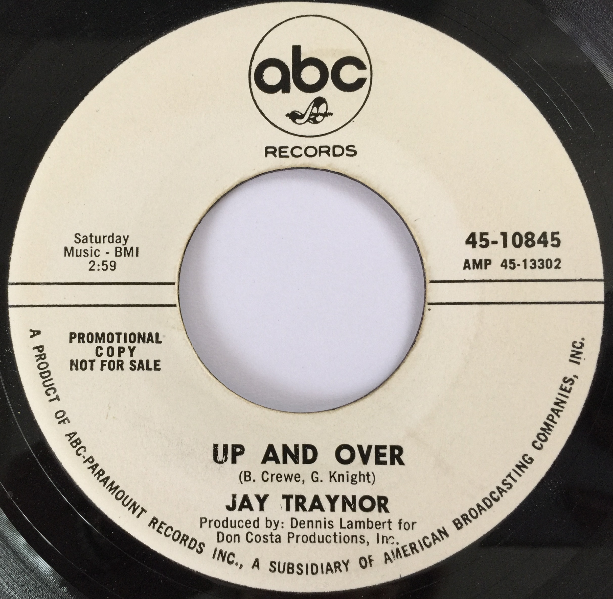 Lot 234 - JAY TRAYNOR - UP AND OVER (ABC RECORDS