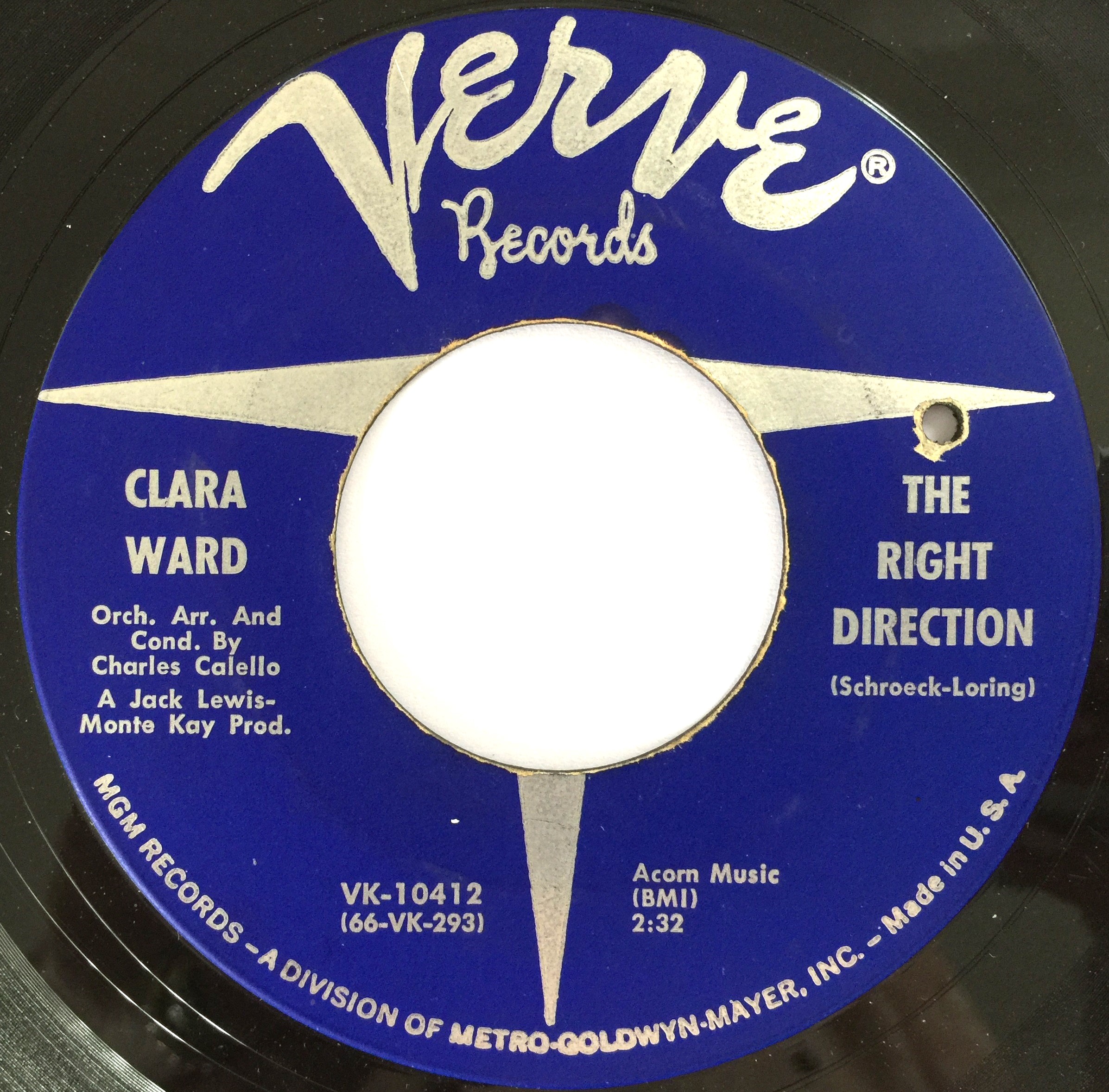 Lot 89 - CLARA WARD - THE RIGHT DIRECTION 7" (ORIGINAL