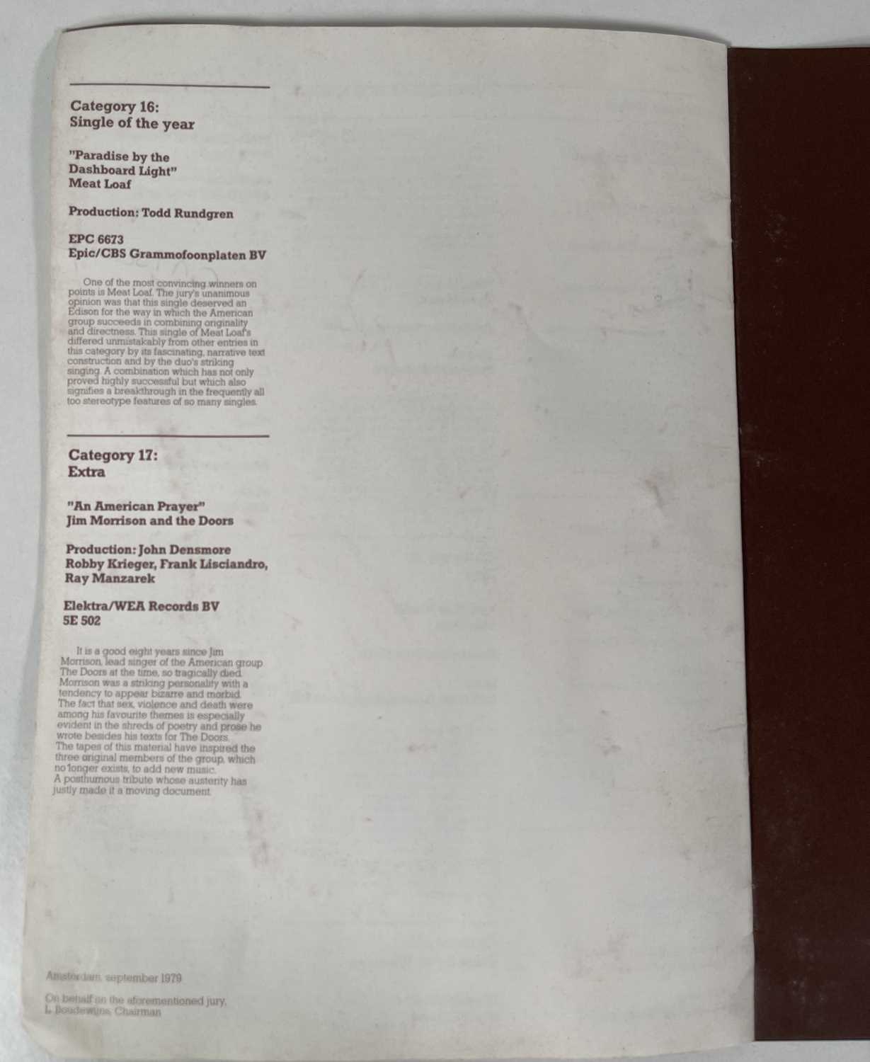 Lot 353 - 10CC / ROXY MUSIC - 1979 DUTCH 'EDISON'