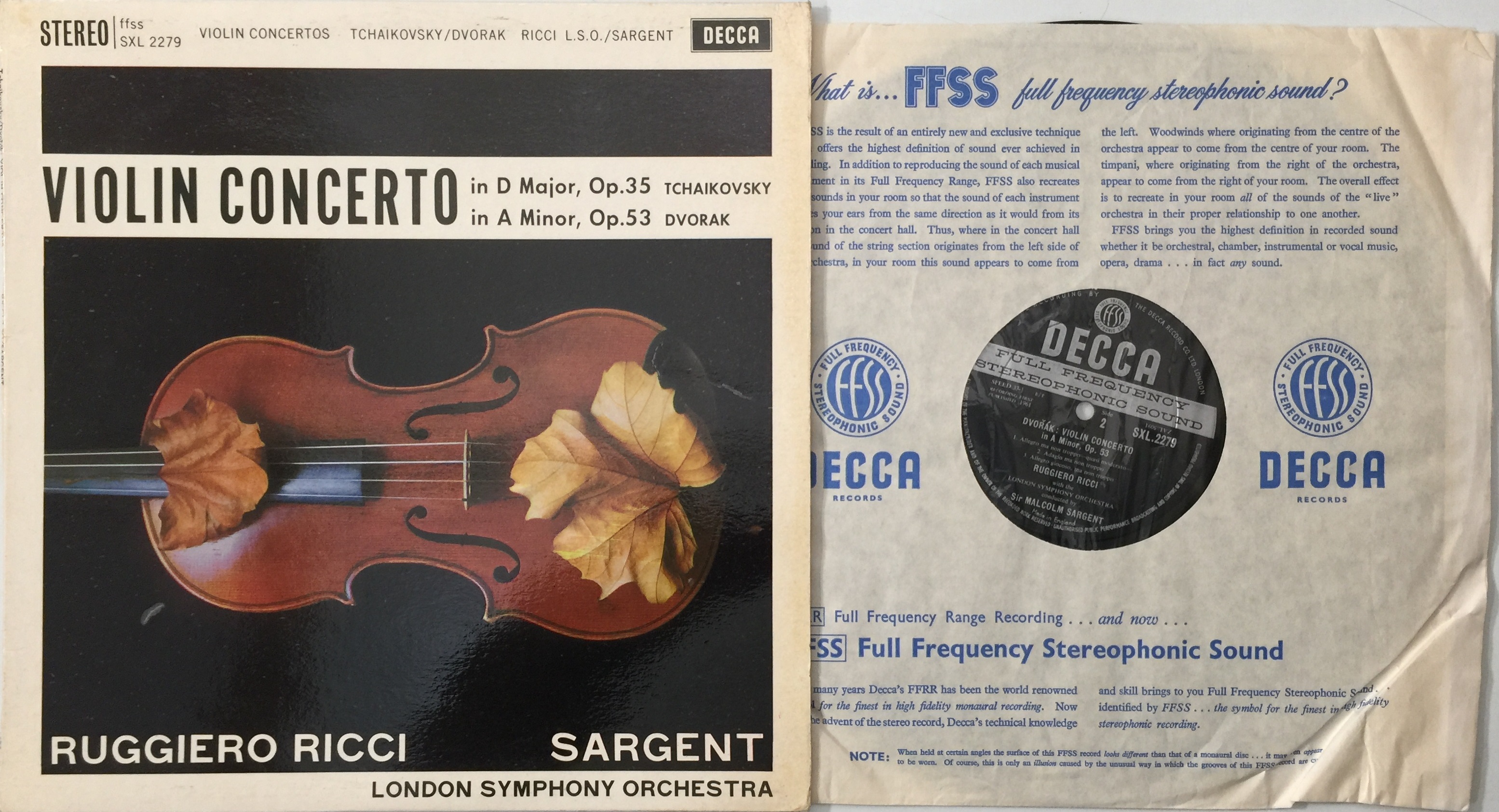 Lot 2 - RUGGIERO RICCI / SARGENT - VIOLIN CONCERTO