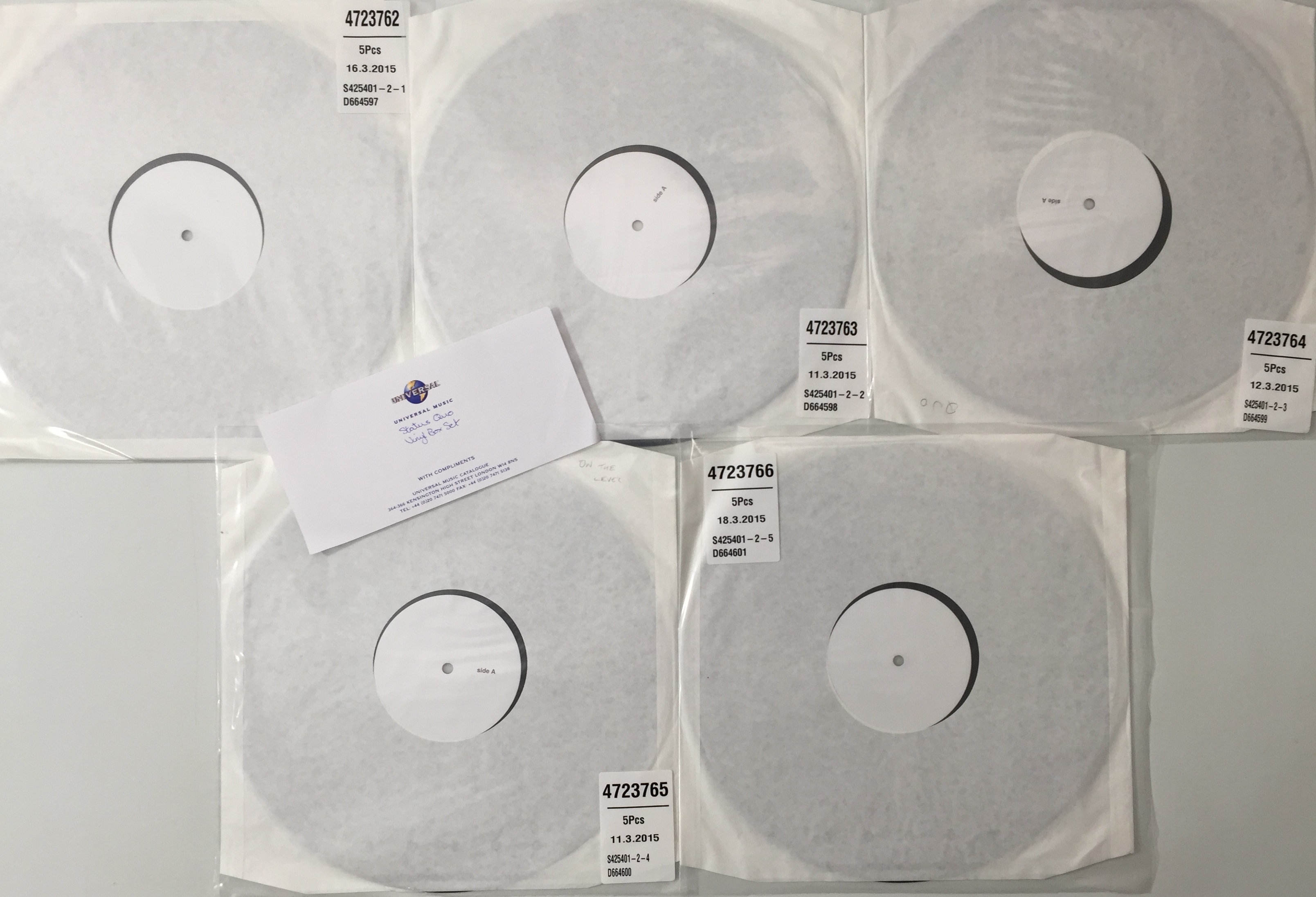 Lot 15 - STATUS QUO - WHITE LABEL TEST PRESSING LP