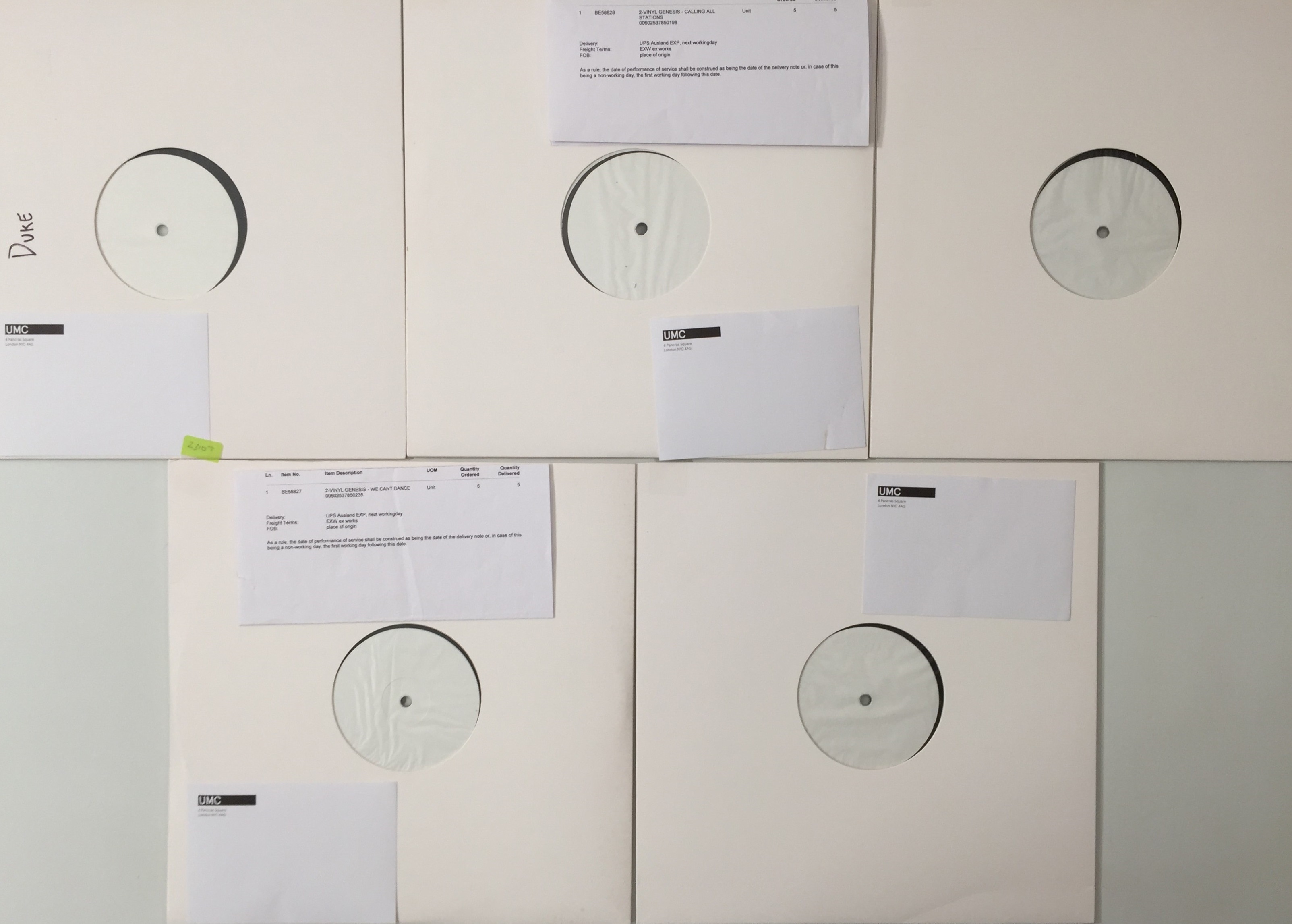 Lot 19 - GENESIS - WHITE LABEL TEST PRESSING LPs