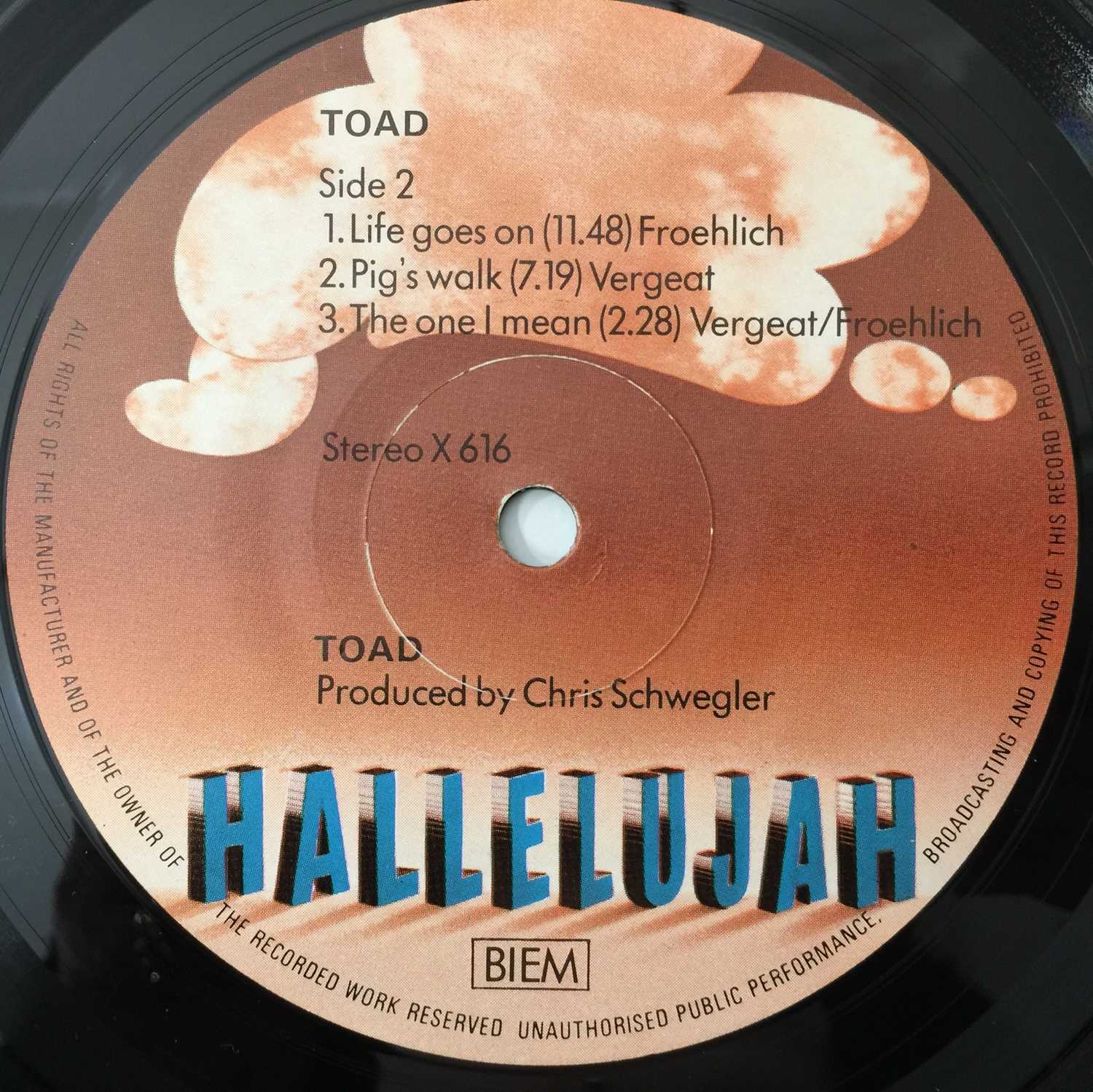 Lot 202 - TOAD - TOAD LP (OG SWISS PRESSING