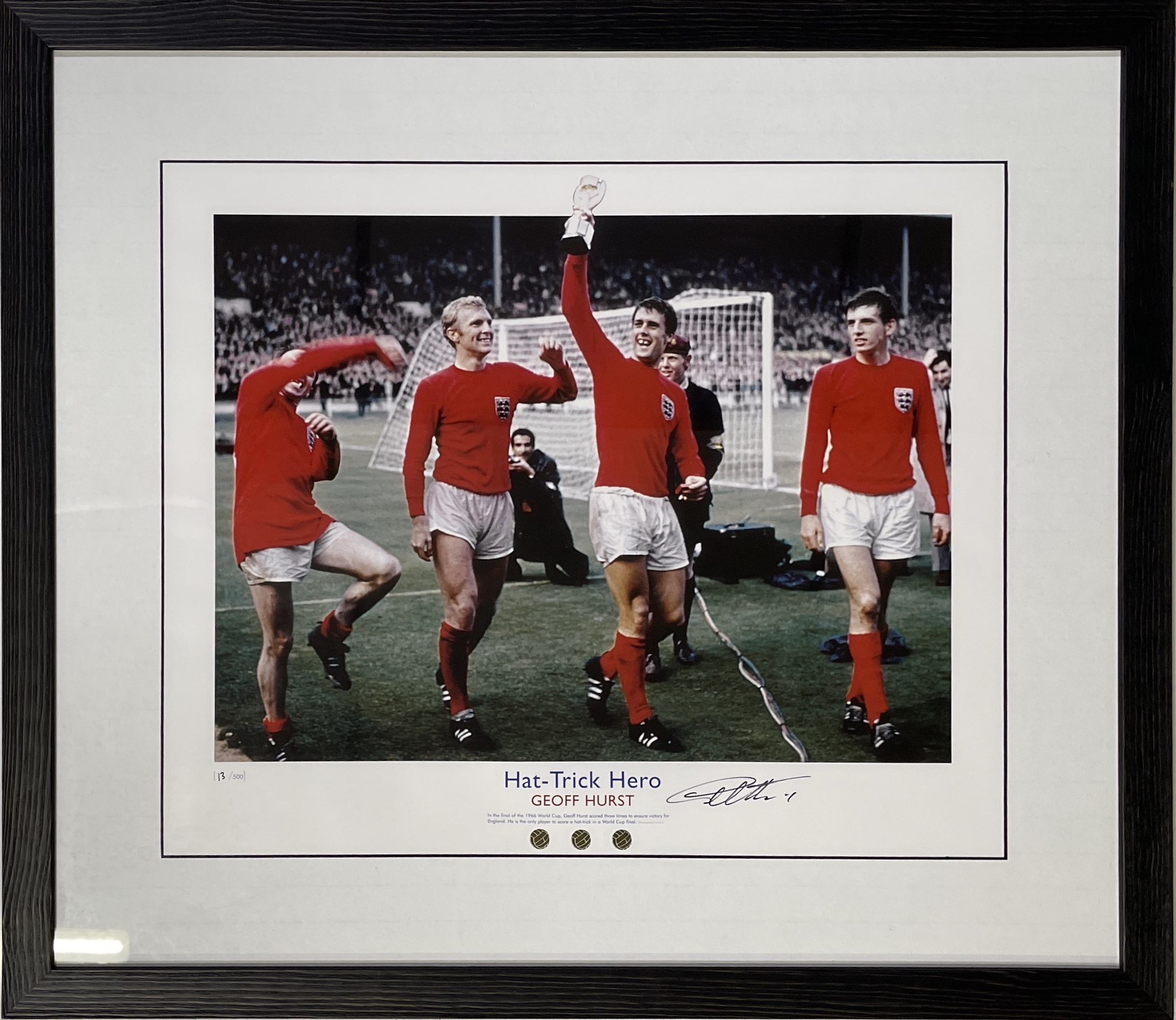 Lot 47 - FOOTBALL PRINTS - INC GEOFF HURST SIGNED