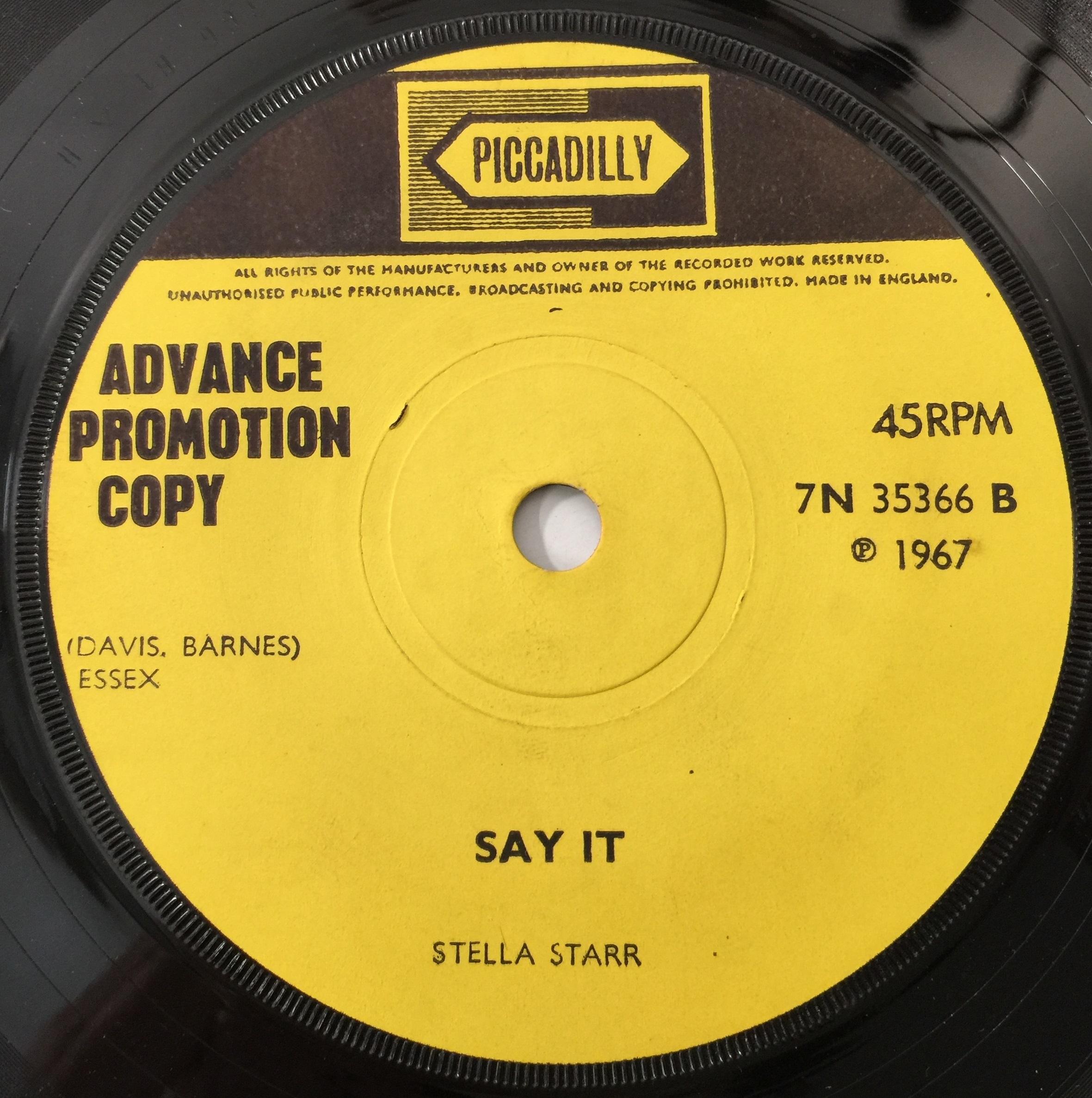 Lot 125 - STELLA STARR - BRING HIM BACK 7" (ORIGINAL