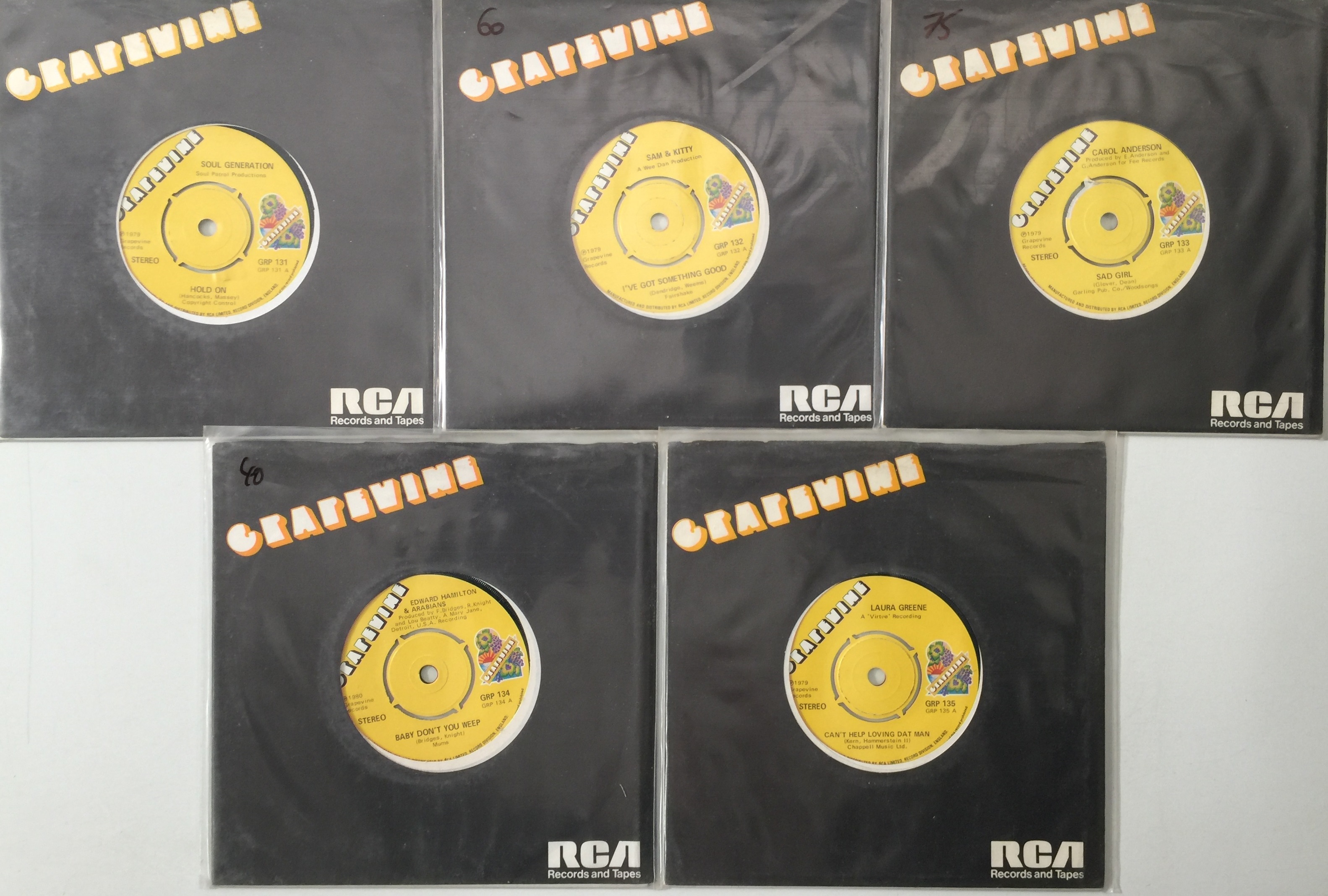 Lot 291 - GRAPEVINE - 7" PACK (CATALOGUE NUMBERS