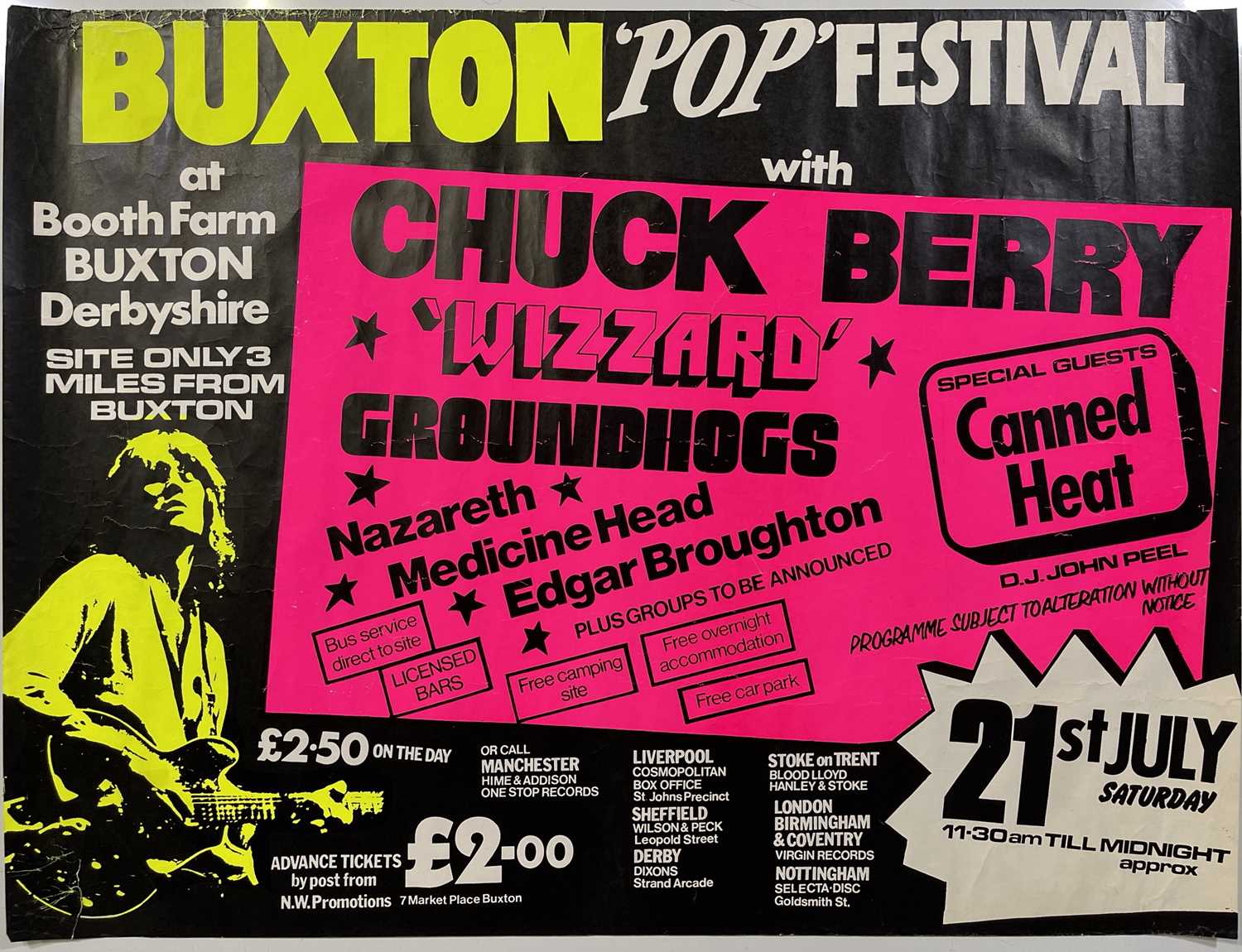 Lot 157 - BUXTON FESTIVAL 1972 POSTER - CHUCK BERRY