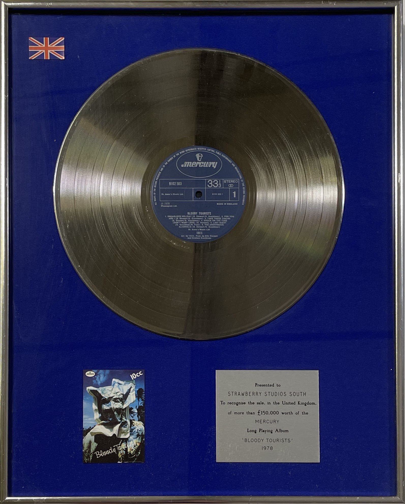 Lot 357 - 10CC - ORIGINAL BPI AWARD PRESENTED