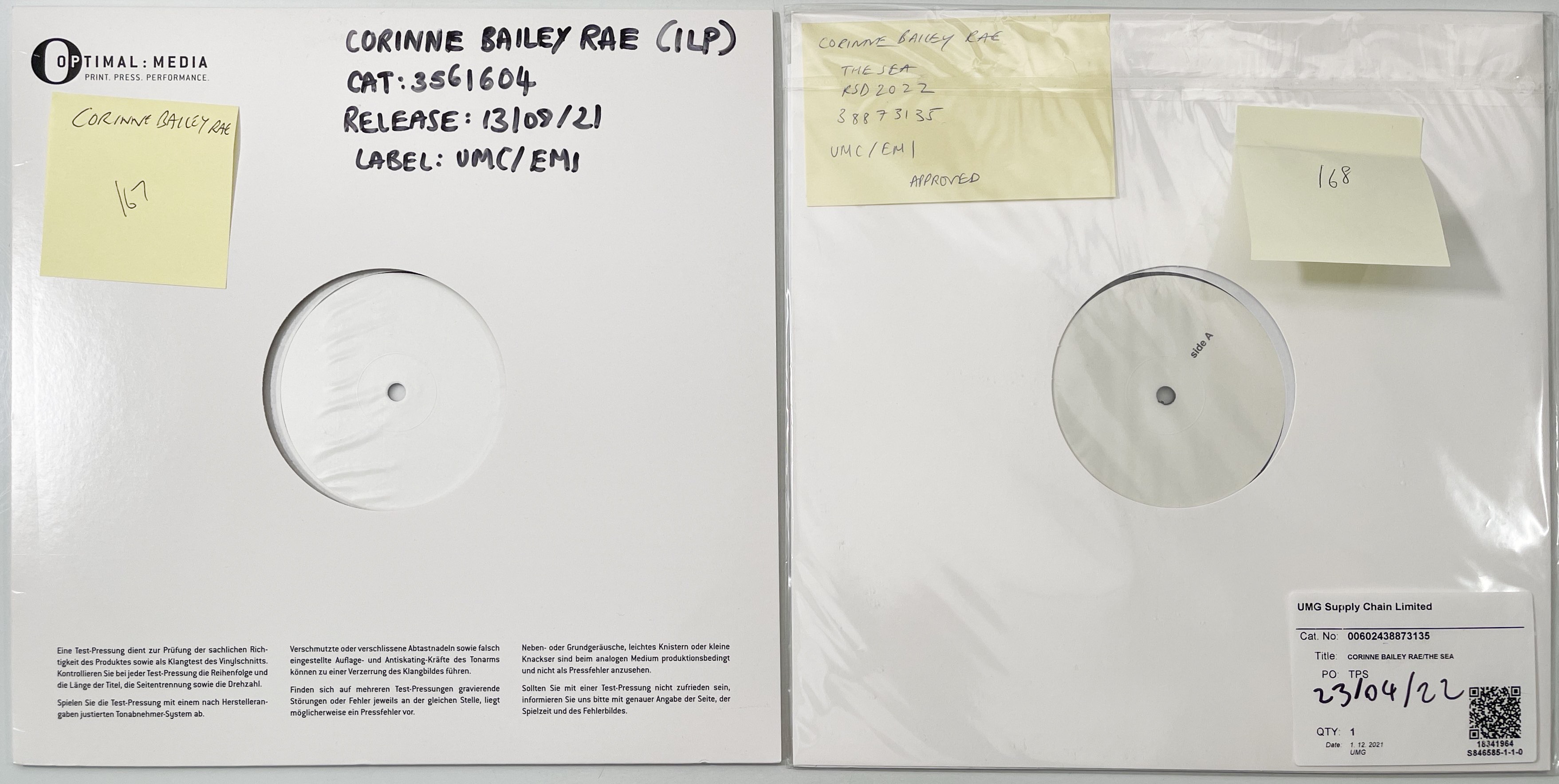 Lot 144 - CORINNE BAILEY RAE - WHITE LABEL TEST