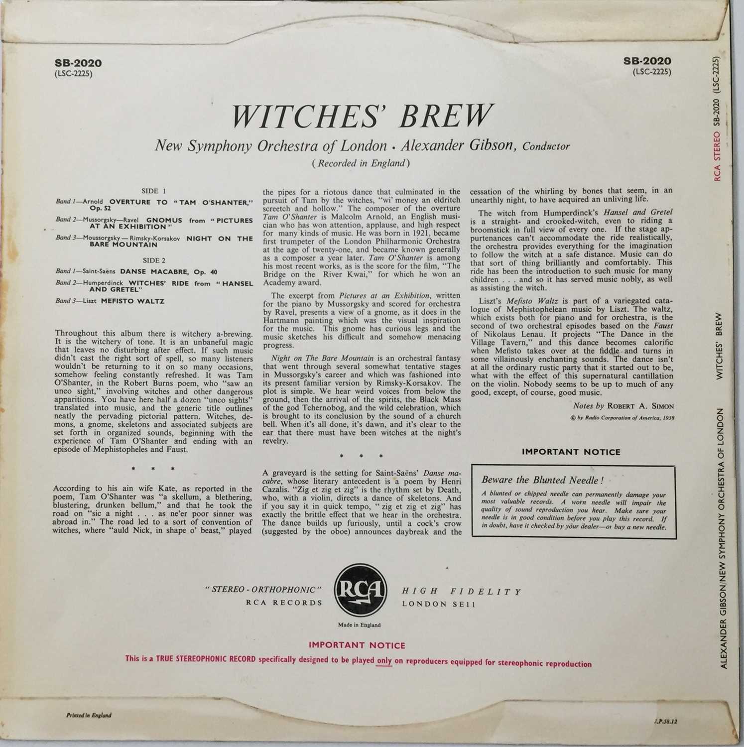 Lot 138 - ALEXANDER GIBSON - WITCHES' BREW LP (RCA