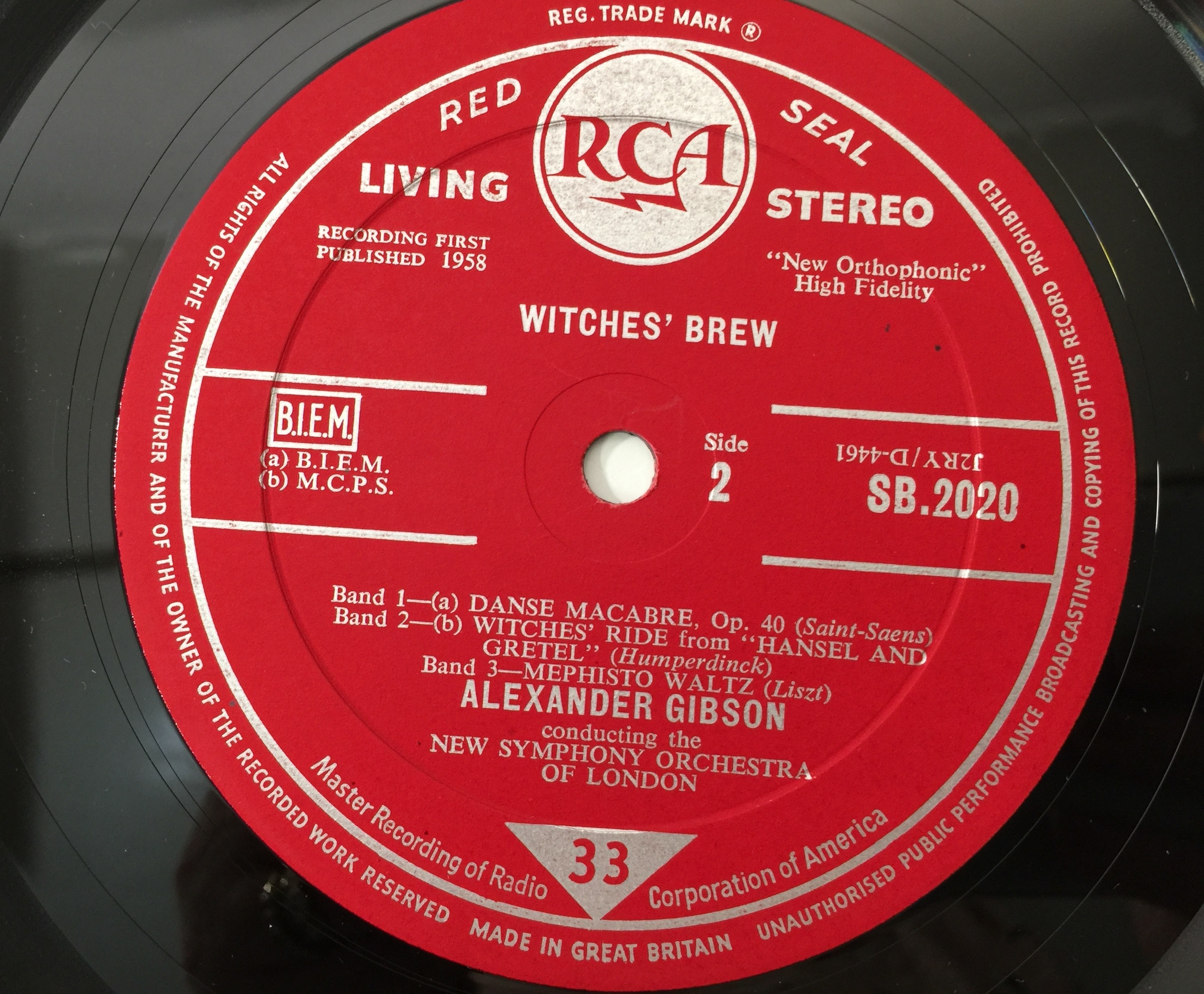 Lot 138 - ALEXANDER GIBSON - WITCHES' BREW LP (RCA