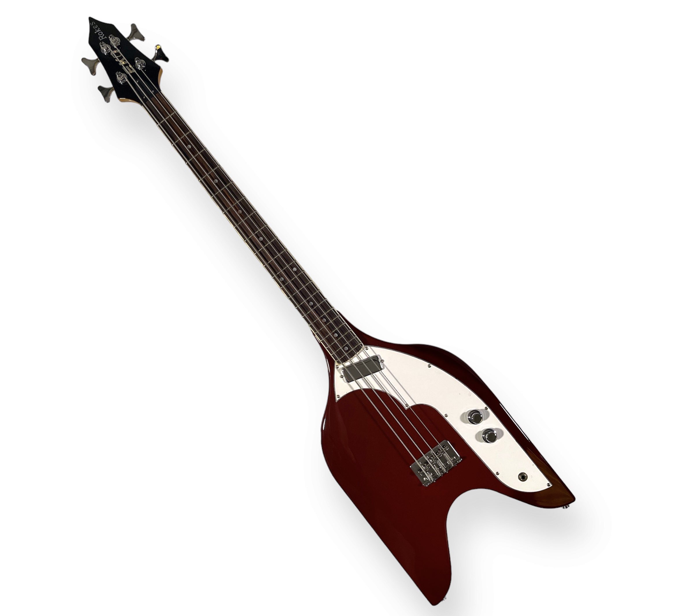 Lot 267 - EKO ROKES 2013 CHERRY RED BASS GUITAR.