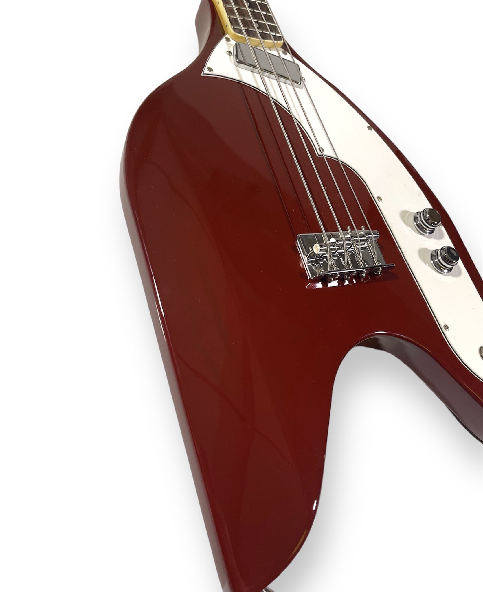 Lot 267 - EKO ROKES 2013 CHERRY RED BASS GUITAR.