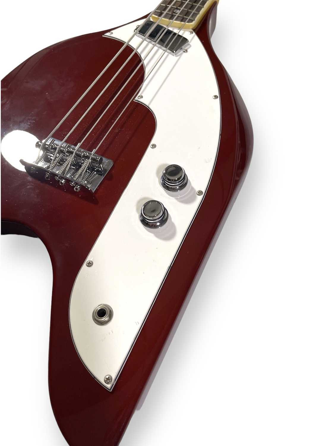 Lot 267 - EKO ROKES 2013 CHERRY RED BASS GUITAR.