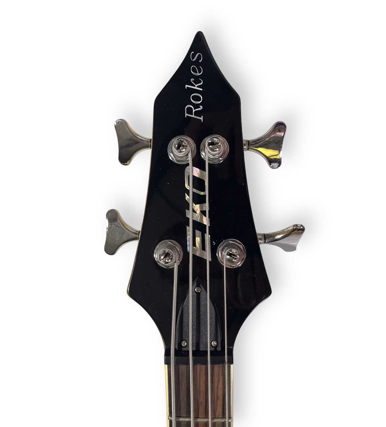 Lot 267 - EKO ROKES 2013 CHERRY RED BASS GUITAR.