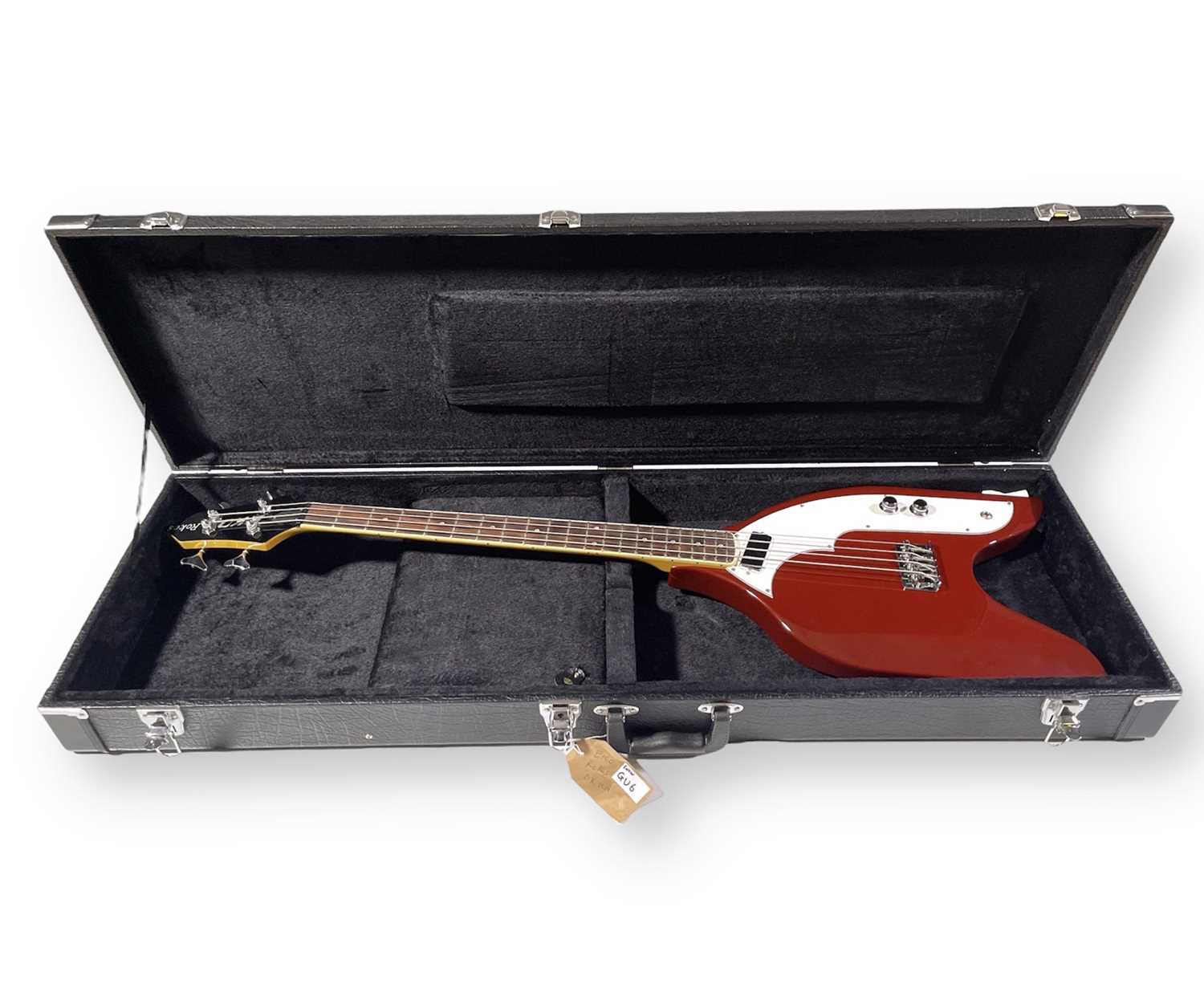Lot 267 - EKO ROKES 2013 CHERRY RED BASS GUITAR.