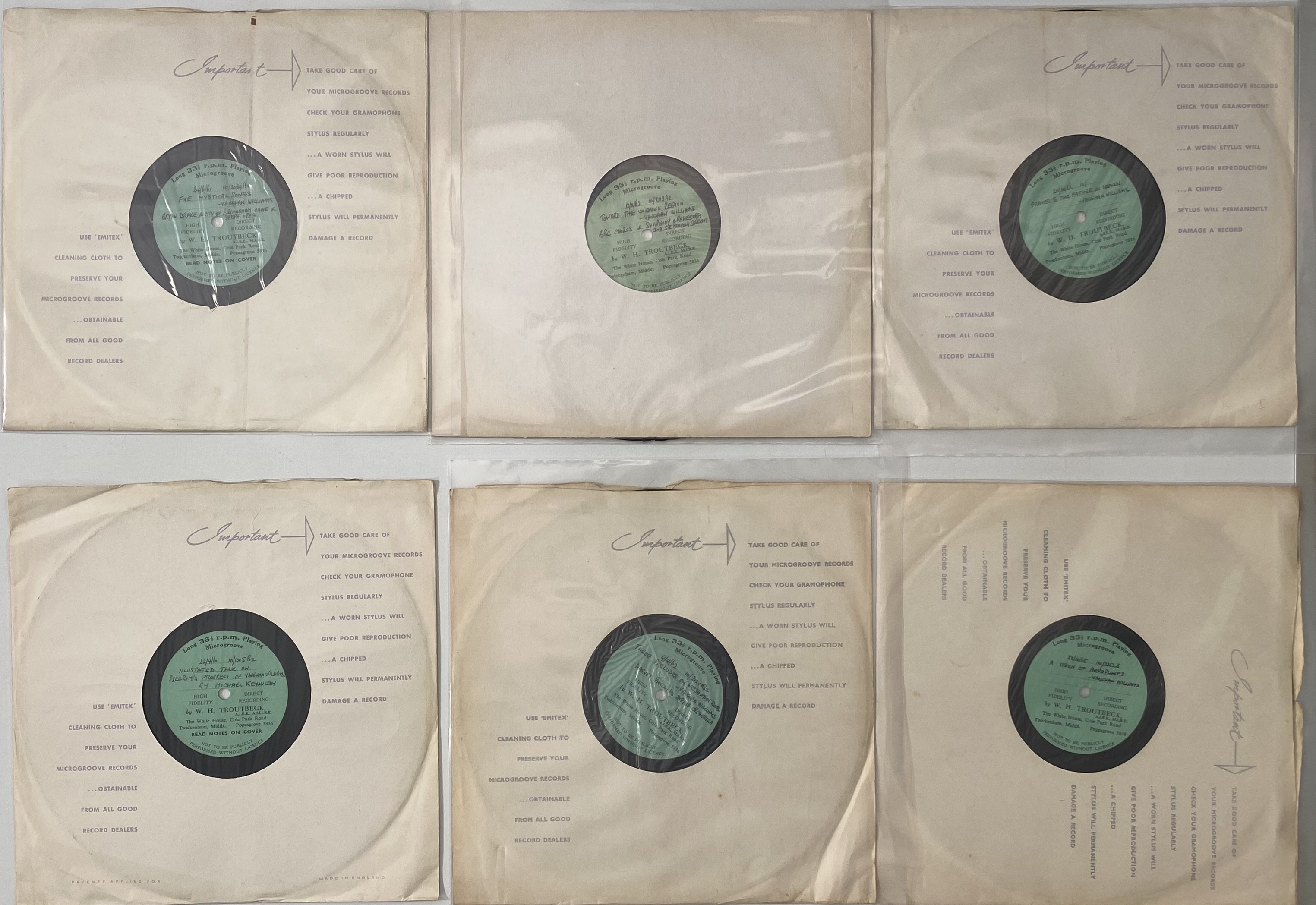 Lot 145 - CLASSICAL TEST PRESSINGS / ACETATES