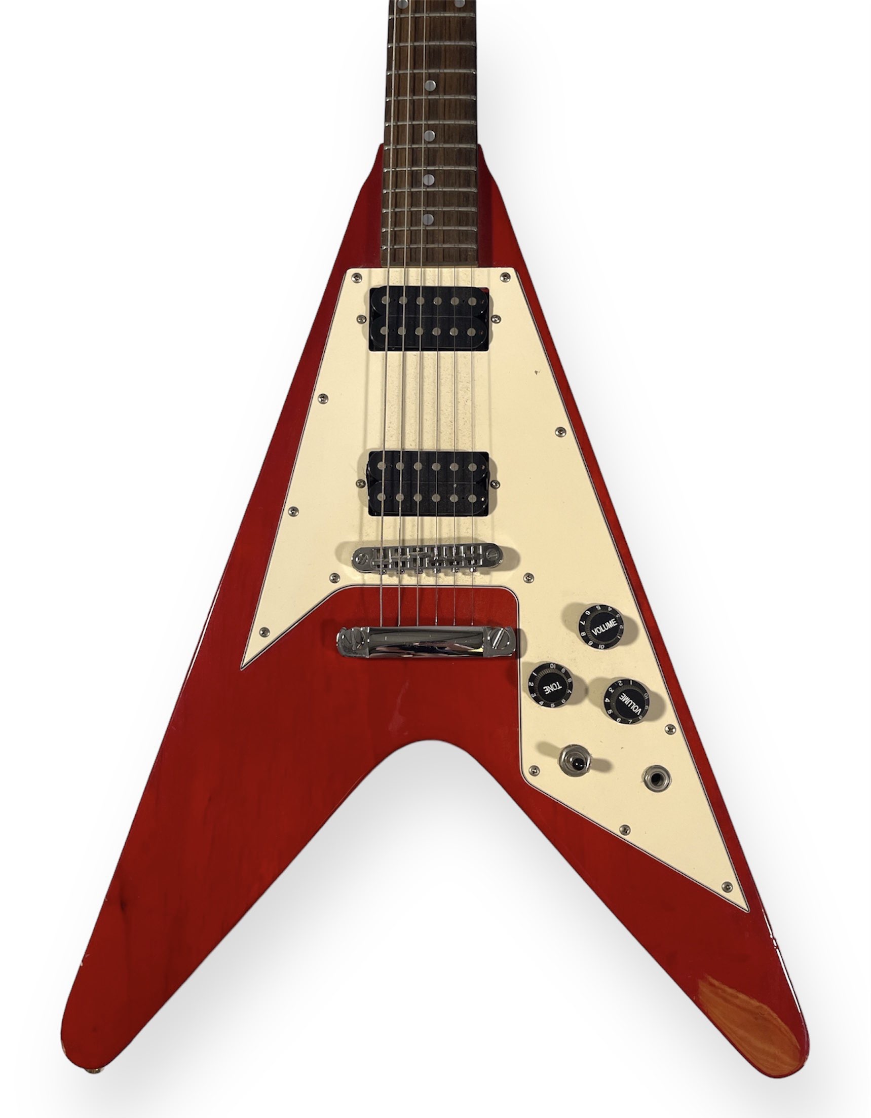 Lot 284 - KAY 'FLYING V' (GIBSON FLYING V 67 COPY) RED.