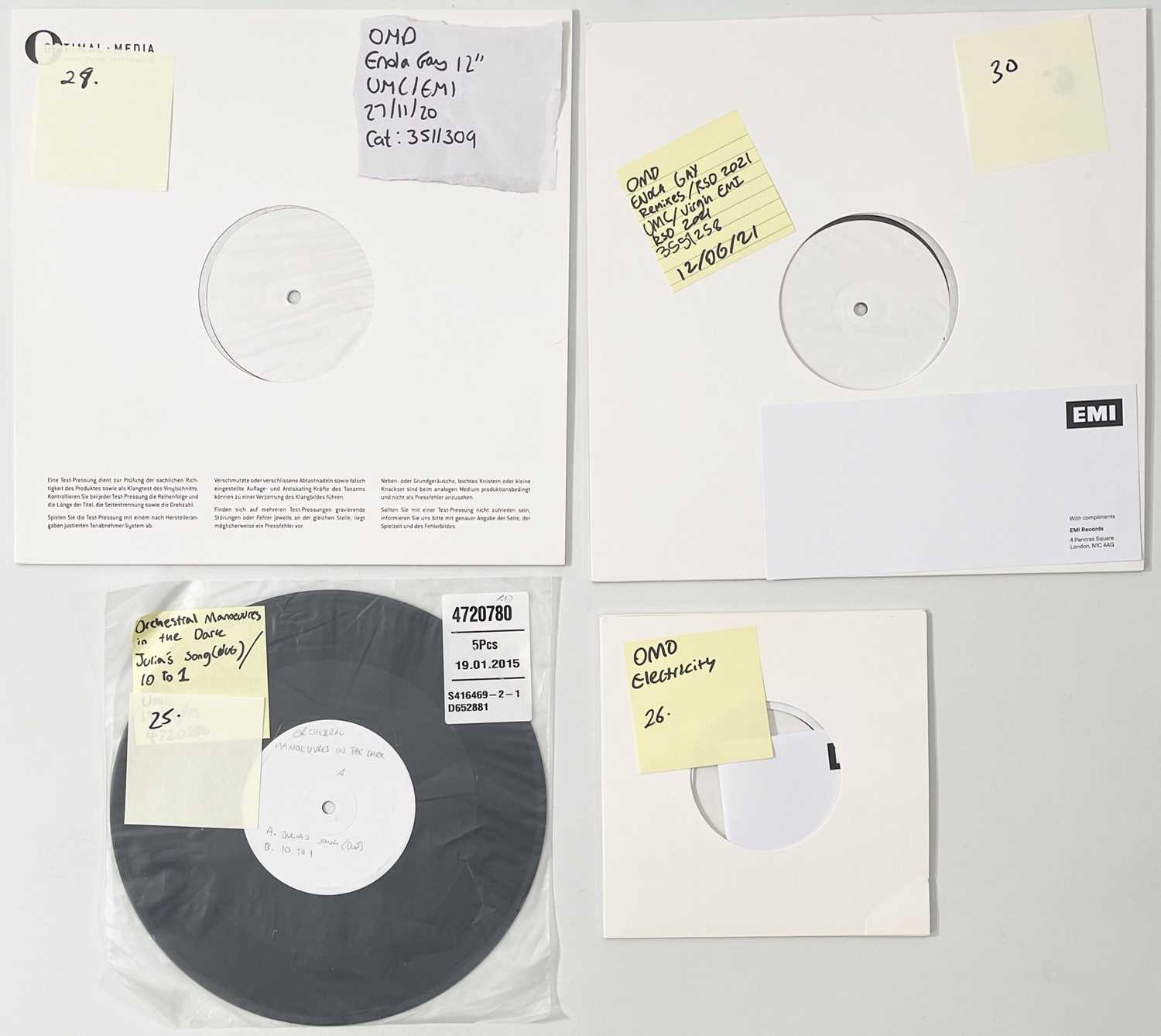 Lot 200 - OMD - WHITE LABEL TEST PRESSING COLLECTION