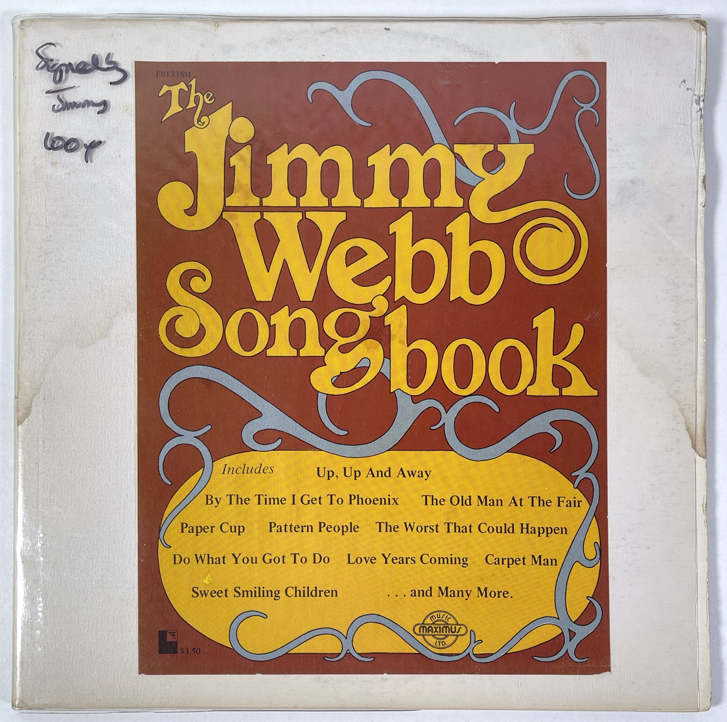 Lot 277 - JIMMY WEBB - JIMMY WEBB SONGBOOK SIGNED