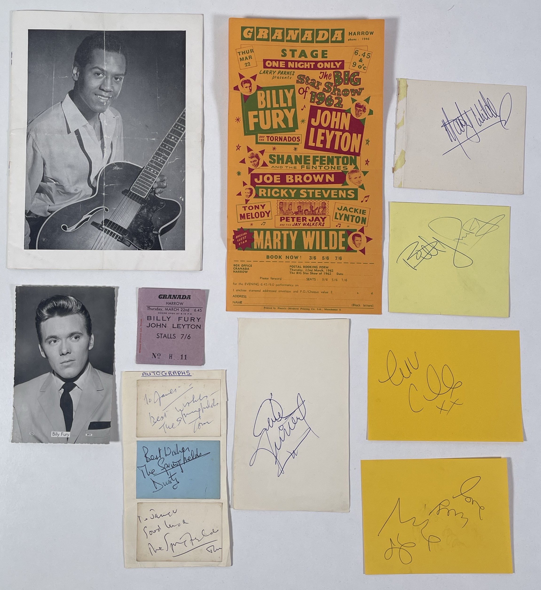 Lot 288 - AUTOGRAPHS INC DUSTY SPRINGFIELD / BILLY