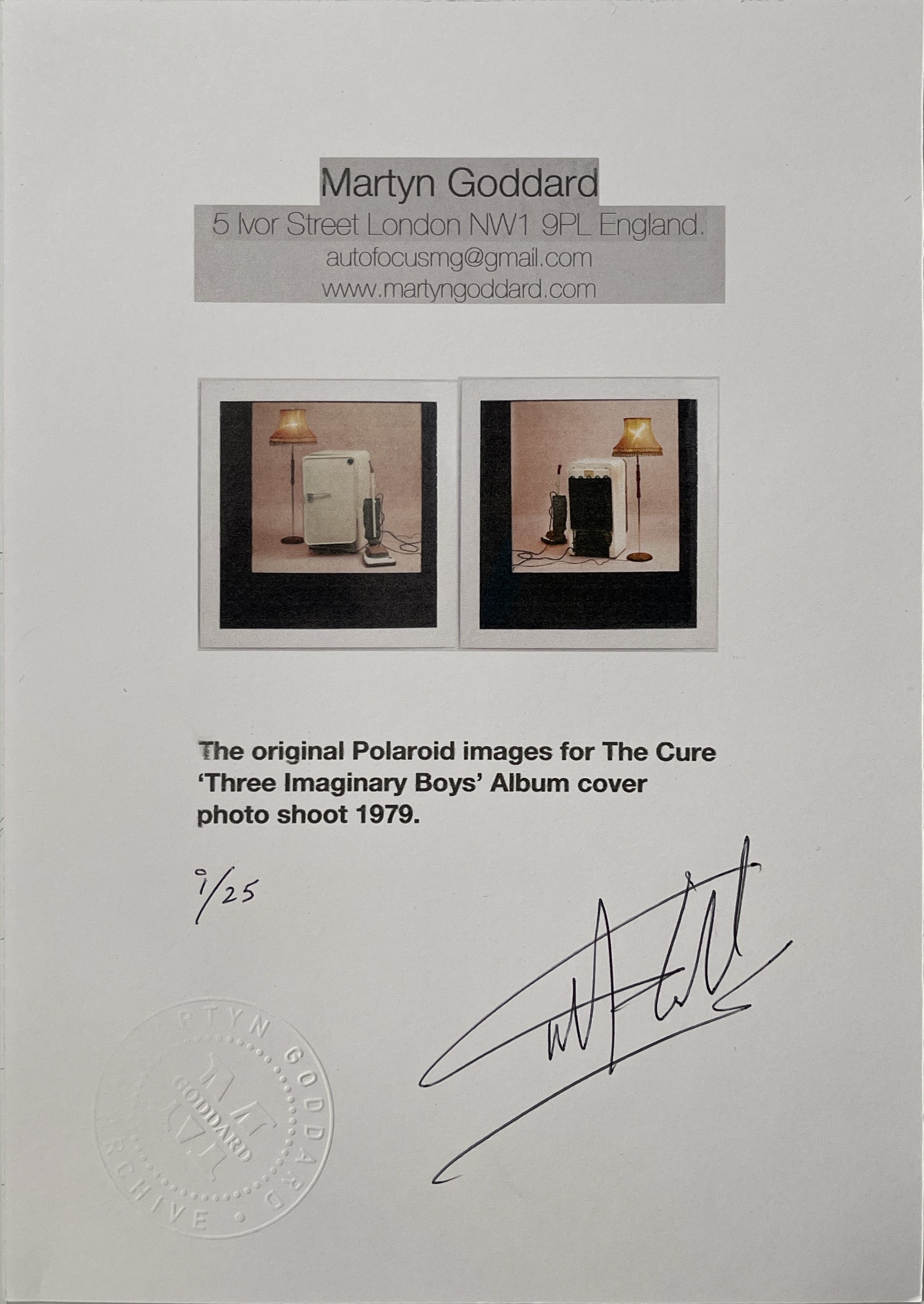 Lot 125 - THE CURE - LIMITED EDITION MARTYN GODDARD