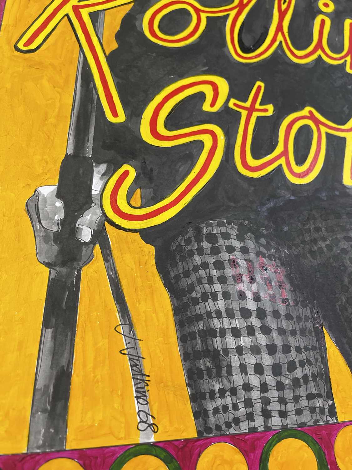 Lot 66 - THE ROLLING STONES - HAND-PAINTED POSTER ART.